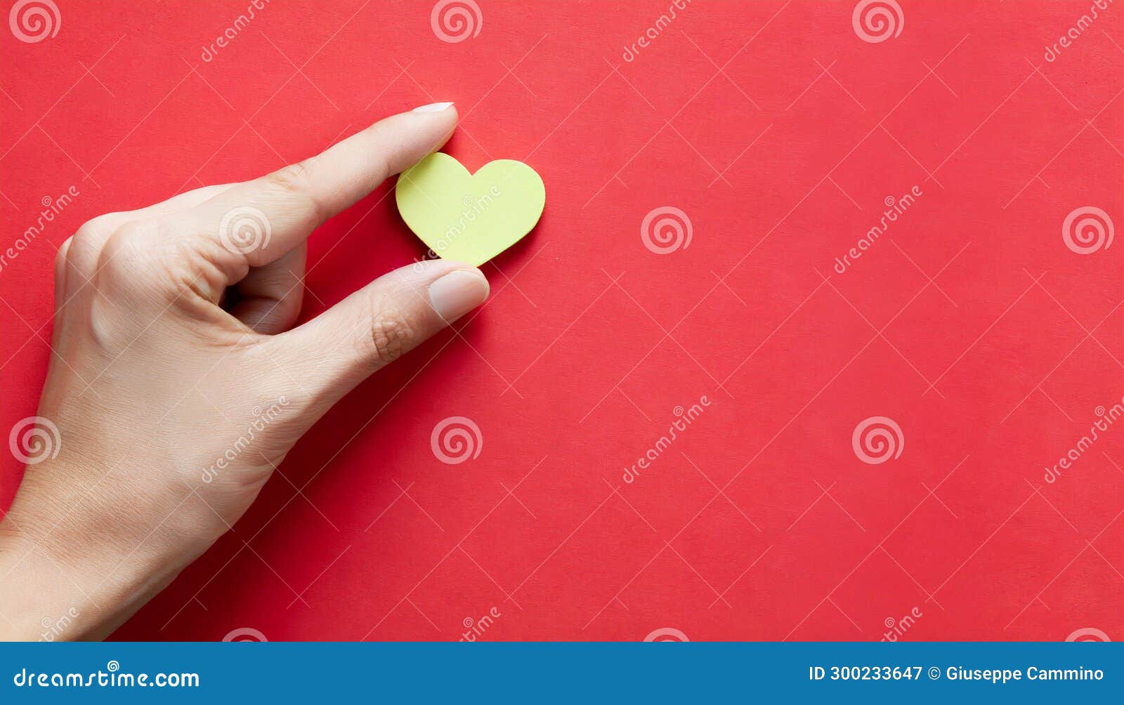 Hand Holding a Heart Symbol, Copy Space on a Side Stock Illustration ...