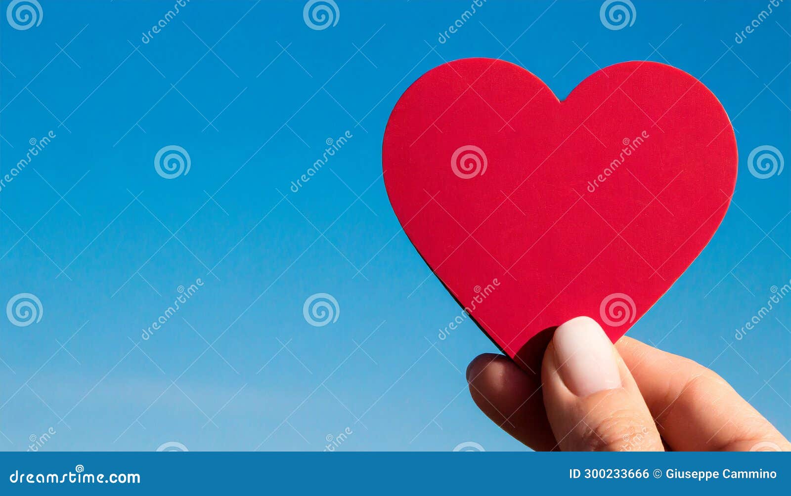 Hand Holding a Heart Symbol, Copy Space on a Side Stock Illustration ...