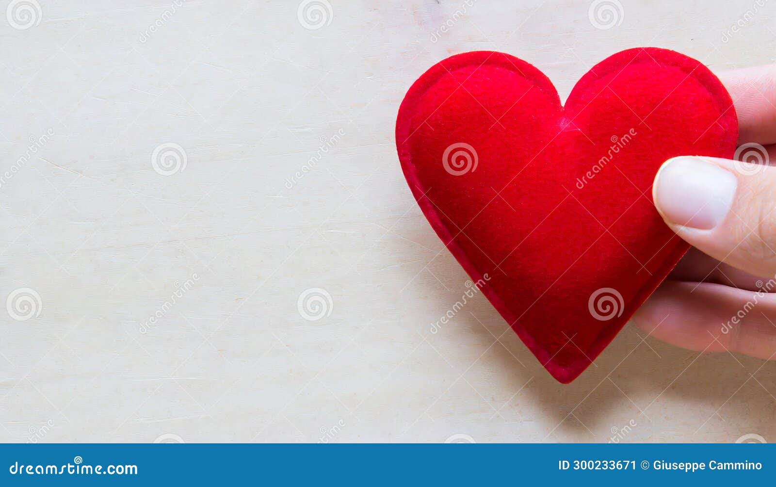 Hand Holding a Heart Symbol, Copy Space on a Side Stock Illustration ...