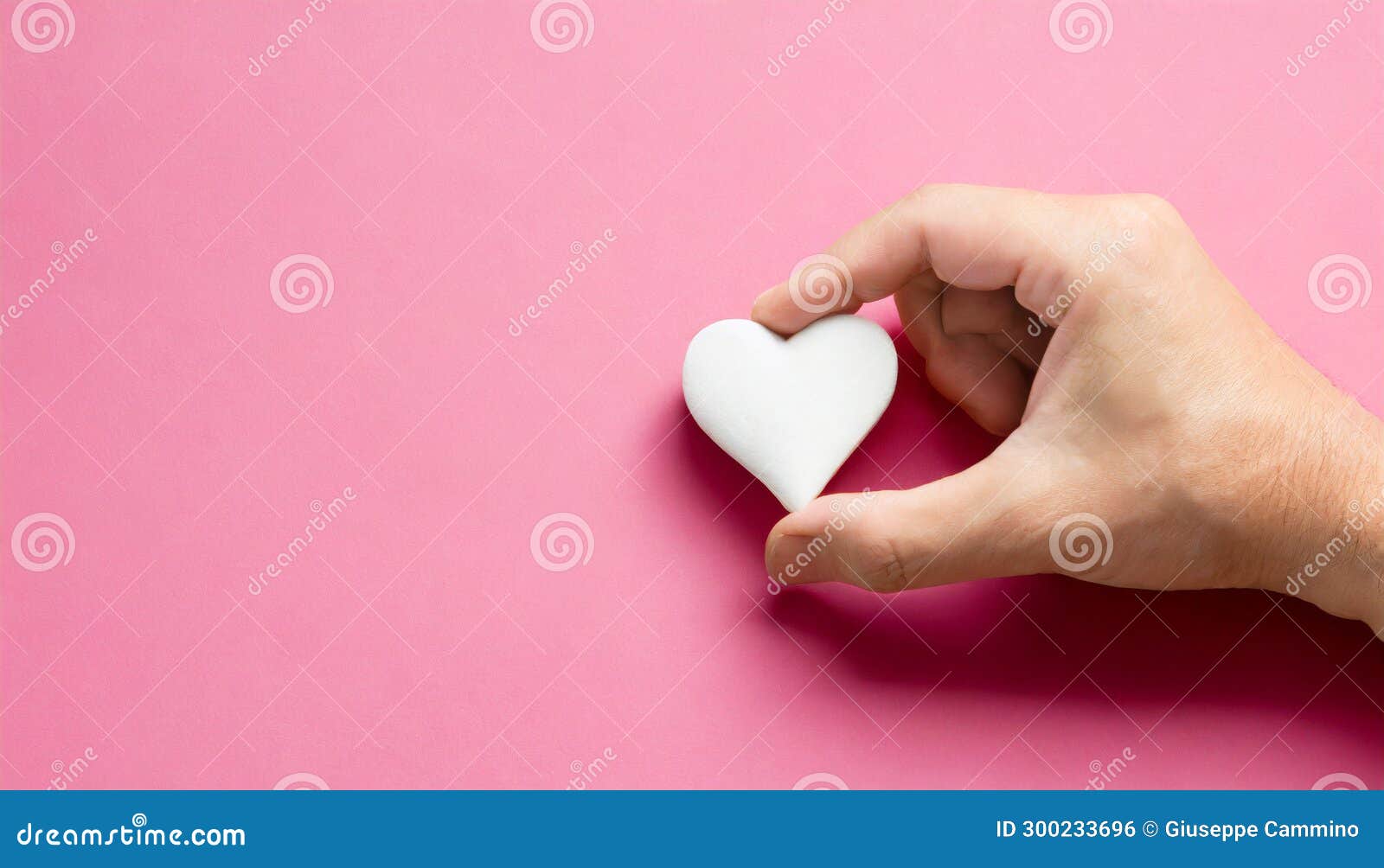 Hand Holding a Heart Symbol, Copy Space on a Side Stock Illustration ...