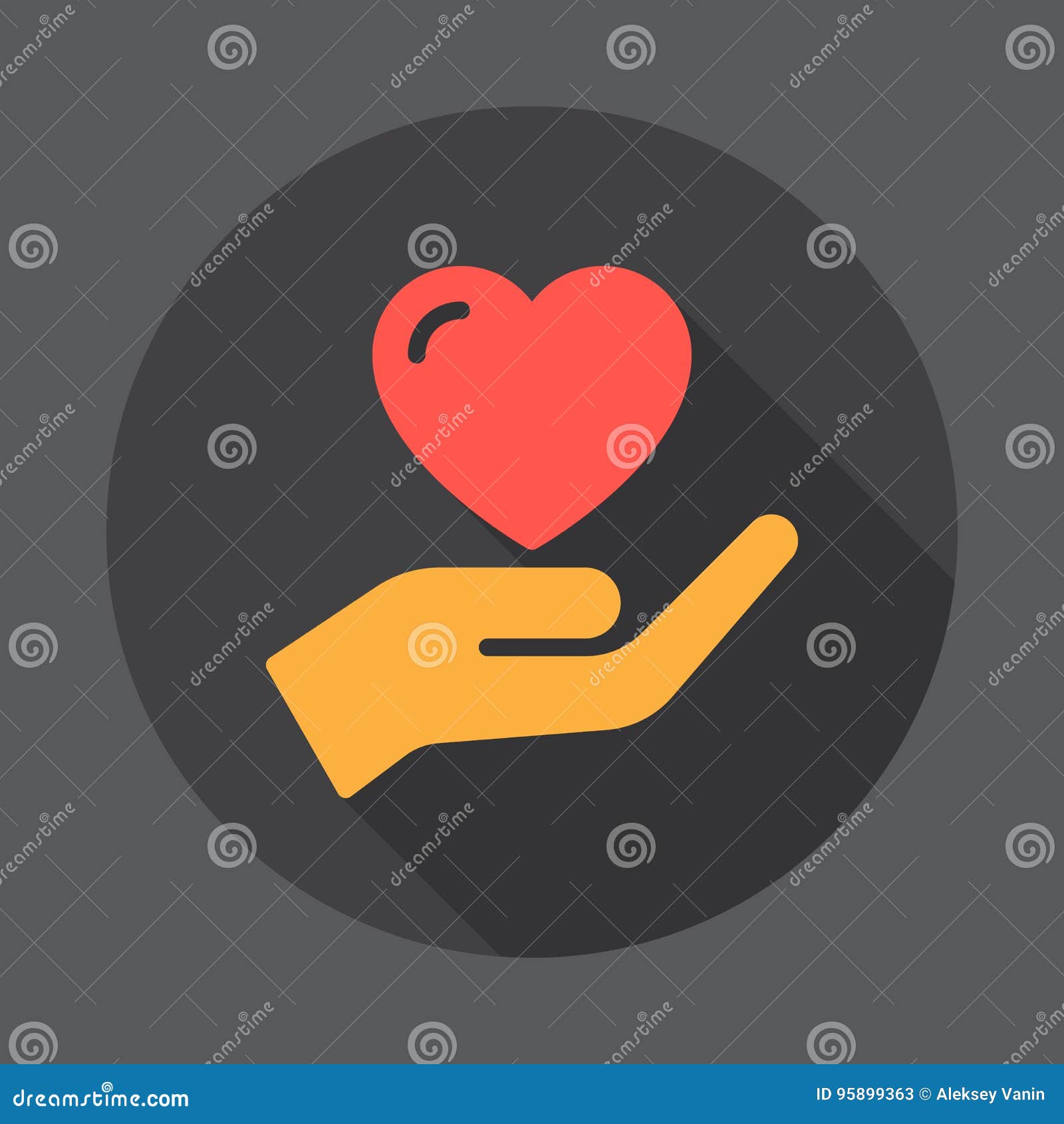Hand Holding Heart, Trust Flat Icon. Round Colorful Button, Circular ... Hand Holding Heart, Trust Flat Icon. Round Colorful Button, Circular ...