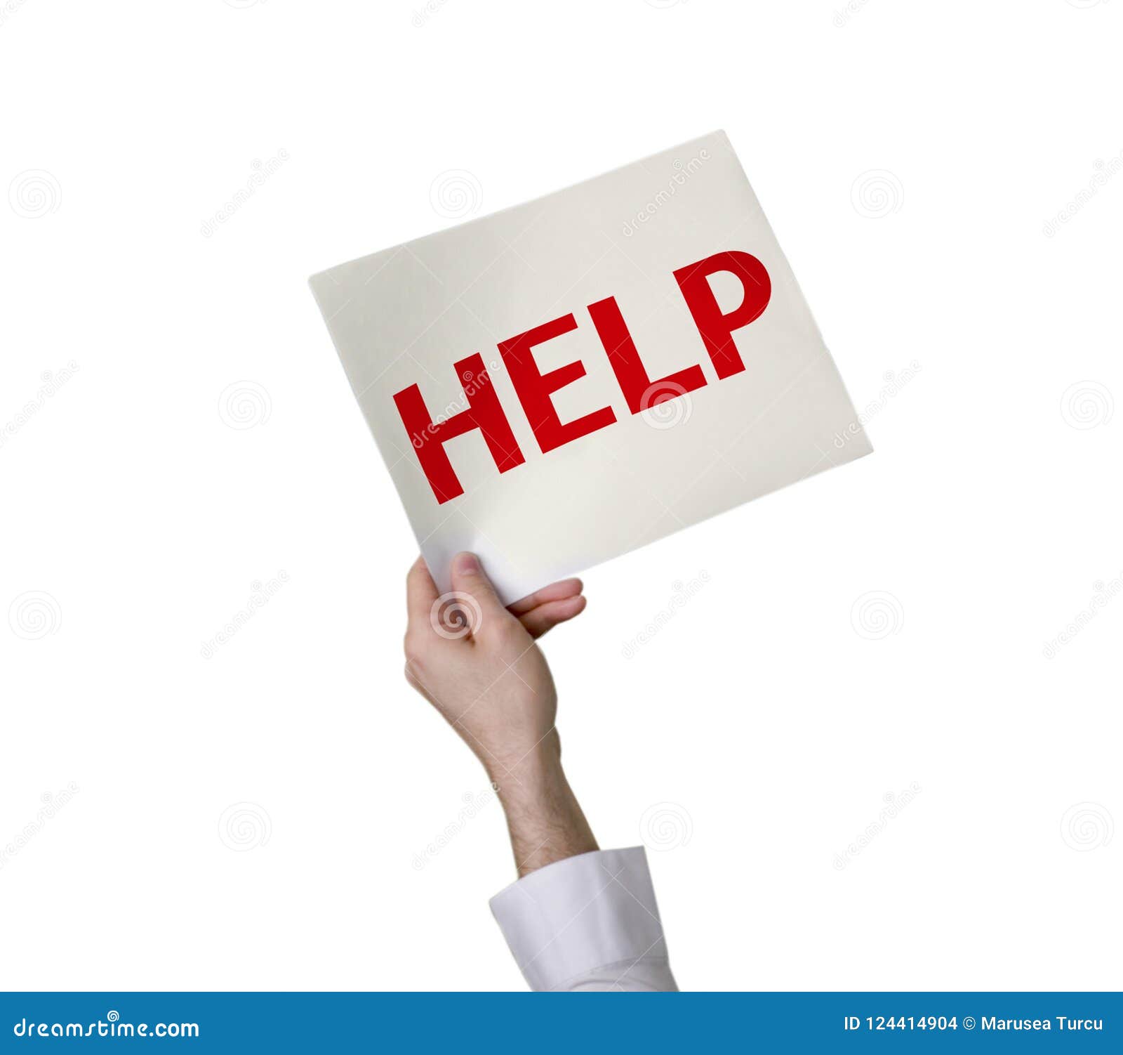 Hand holding help sign stock photo. Image of office - 124414904