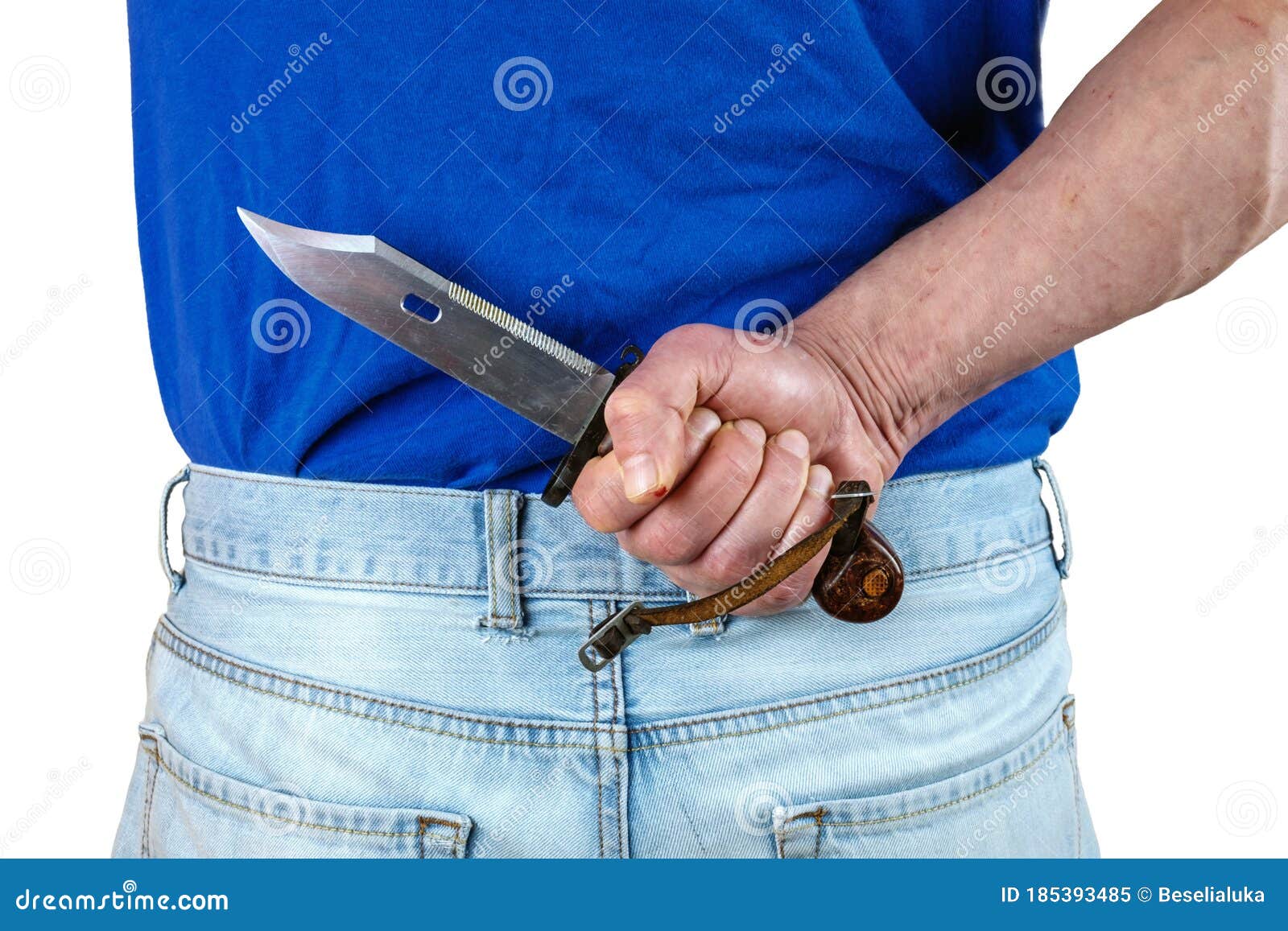 A Hand and Hiding a Hunter`s Knife Stock Image - Image of design ...