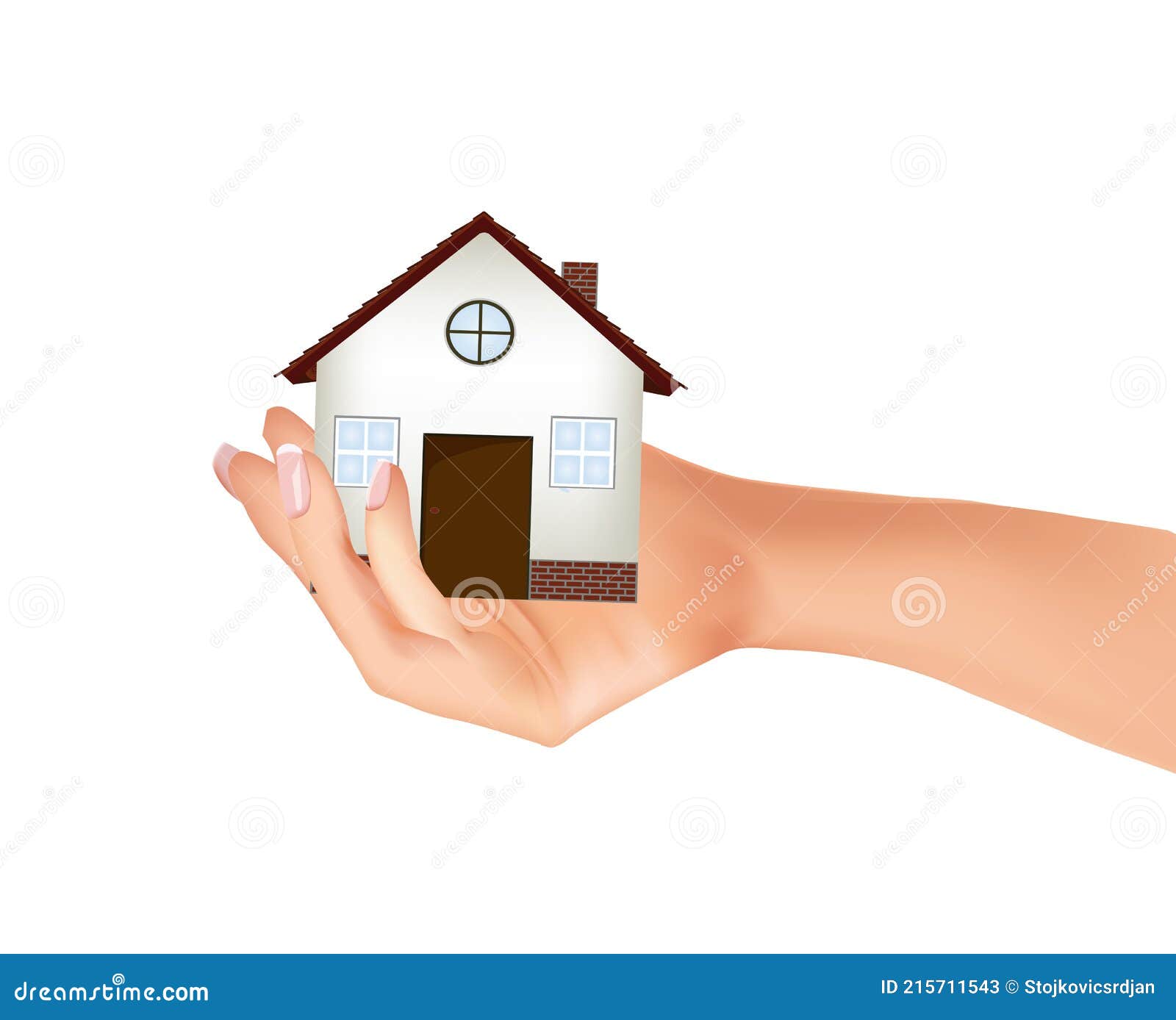 Hand holding home stock vector. Illustration of apartment - 215711543