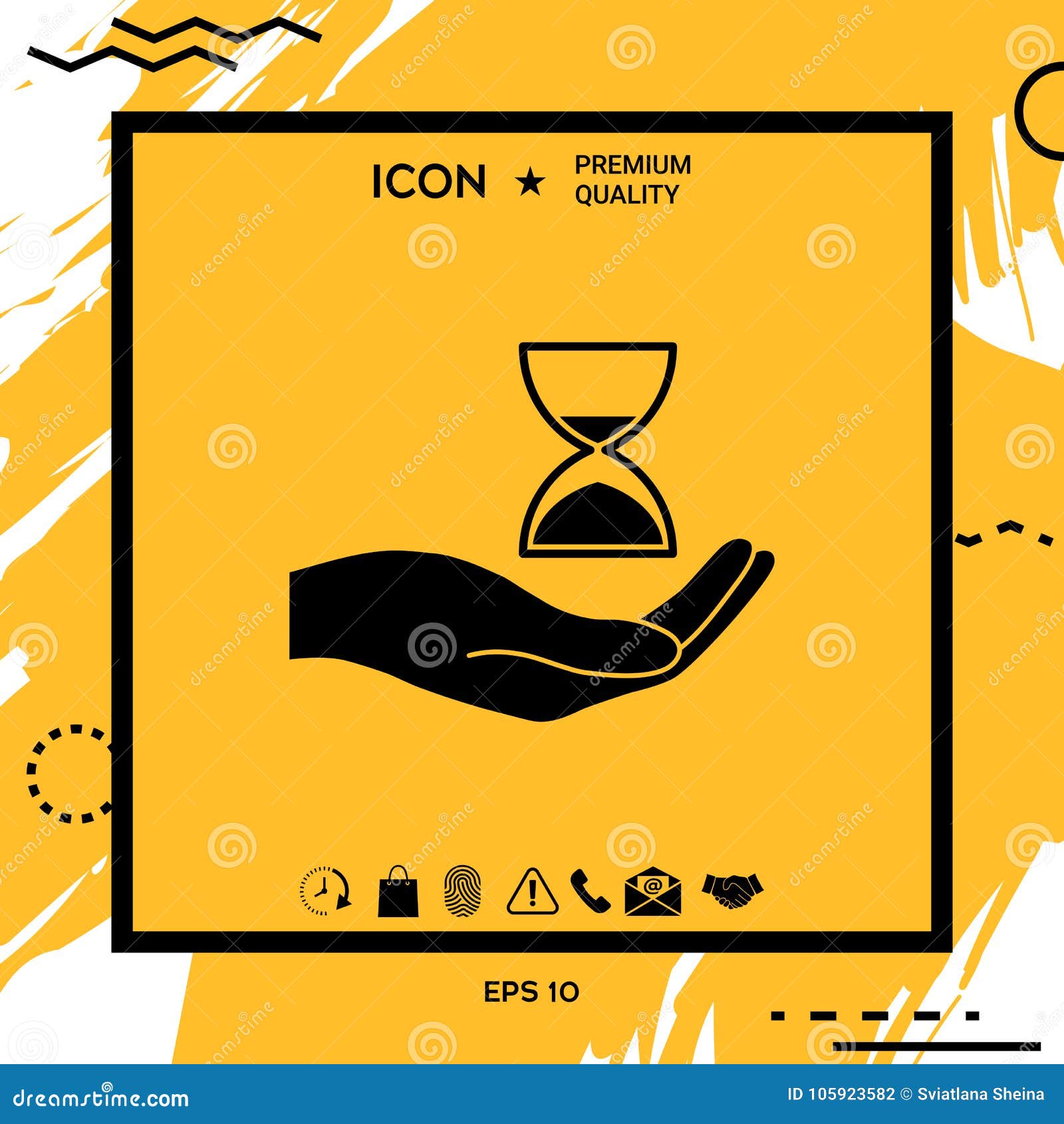 Hand holding Hourglass stock vector. Illustration of traditional ...