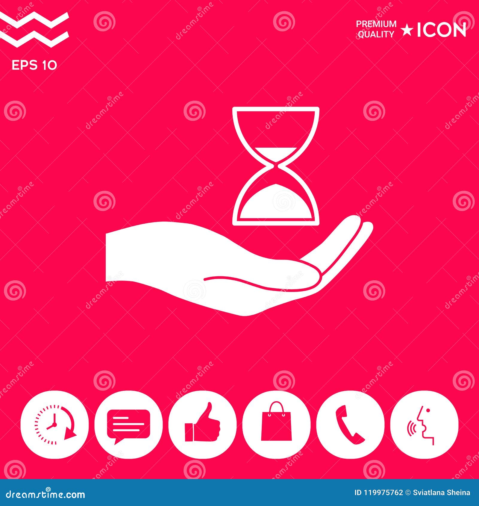 Hand Holding Hourglass Stock Vector Illustration Of Simple 119975762