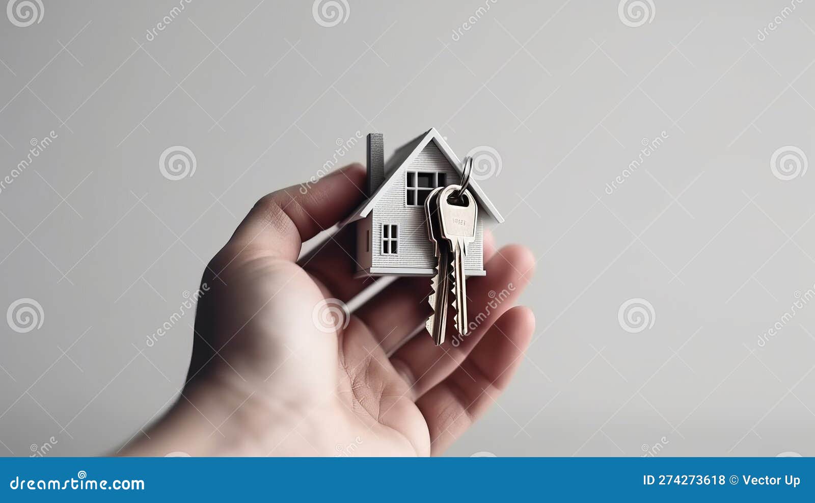 Hand Holding House Keys. Generative AI Stock Illustration ...