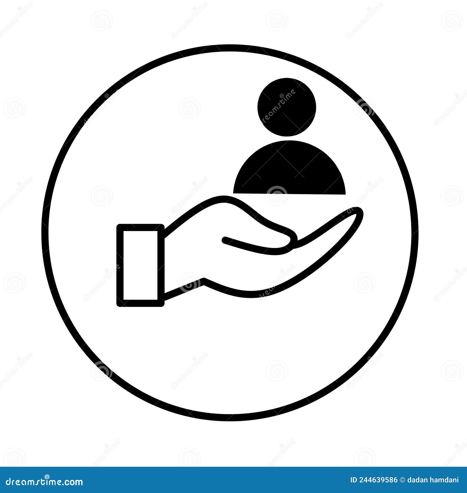 Hand Holding Human Icon Vector Stock Vector - Illustration of employee ...