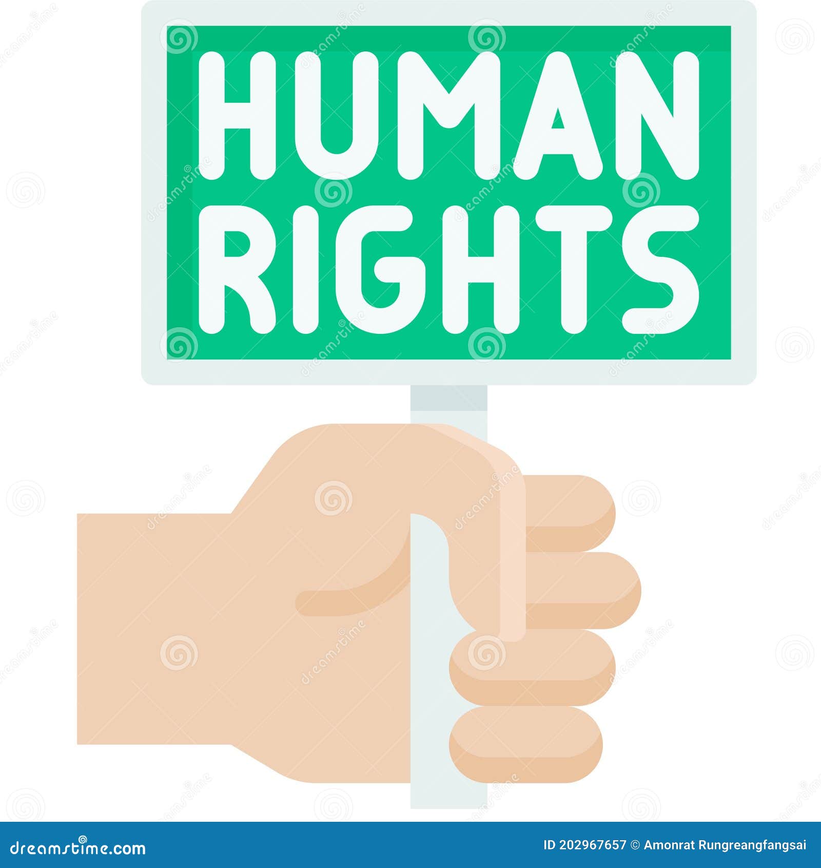 Hand Holding Human Right Sign Icon, Protest Related Vector Stock Vector ...