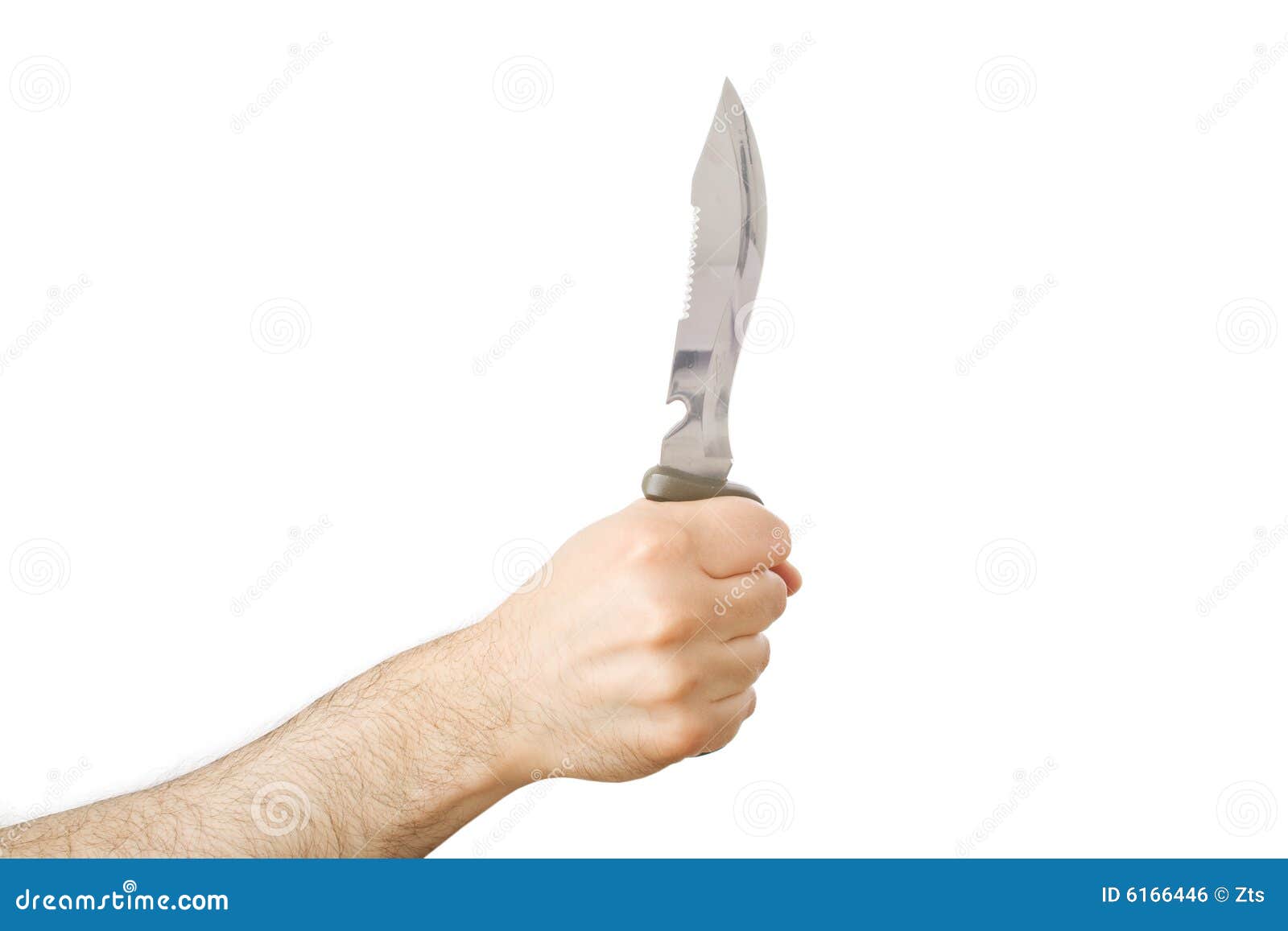 Hand Holding a Hunting Knife Stock Photo - Image of cutout, stabbing ...