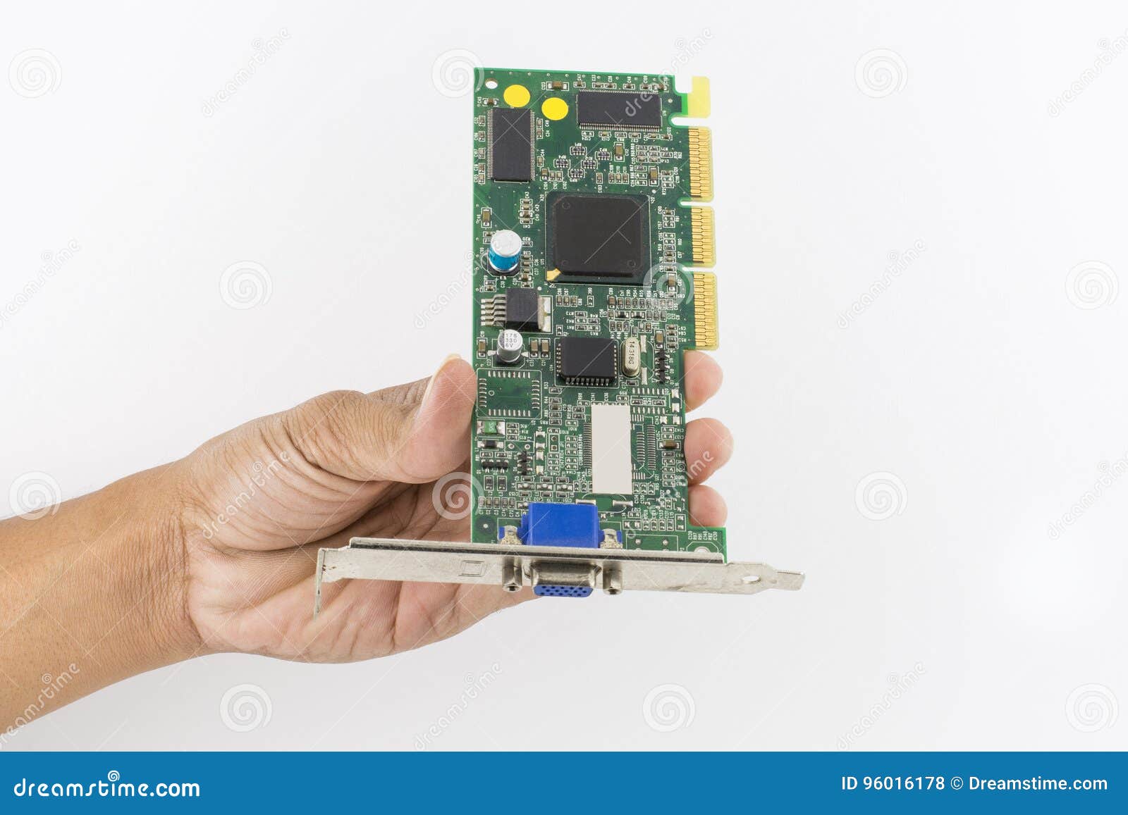 Hand holding IC chip. stock photo. Image of board, green - 96016178
