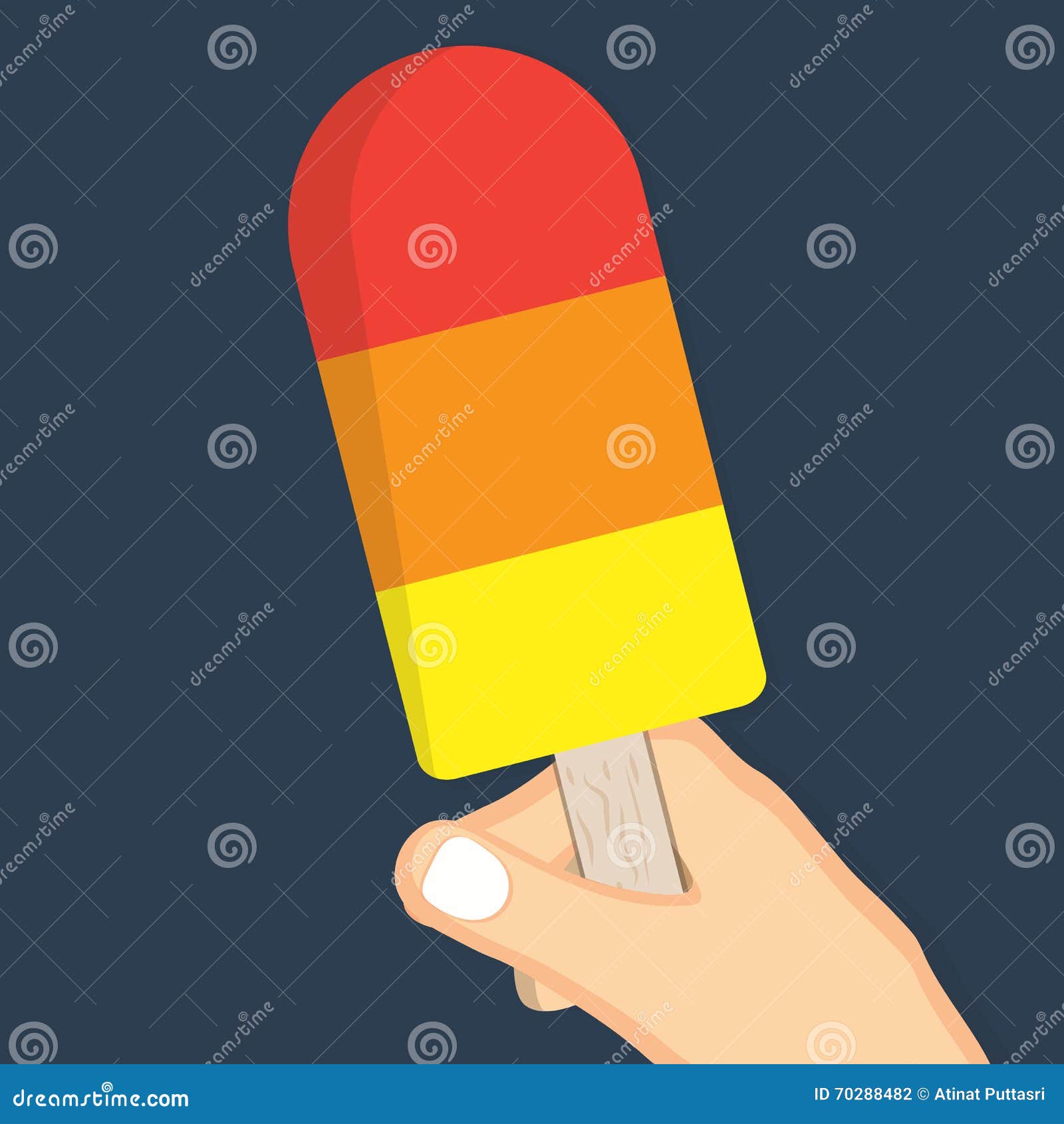 Hand holding ice stick stock vector. Illustration of holding - 70288482