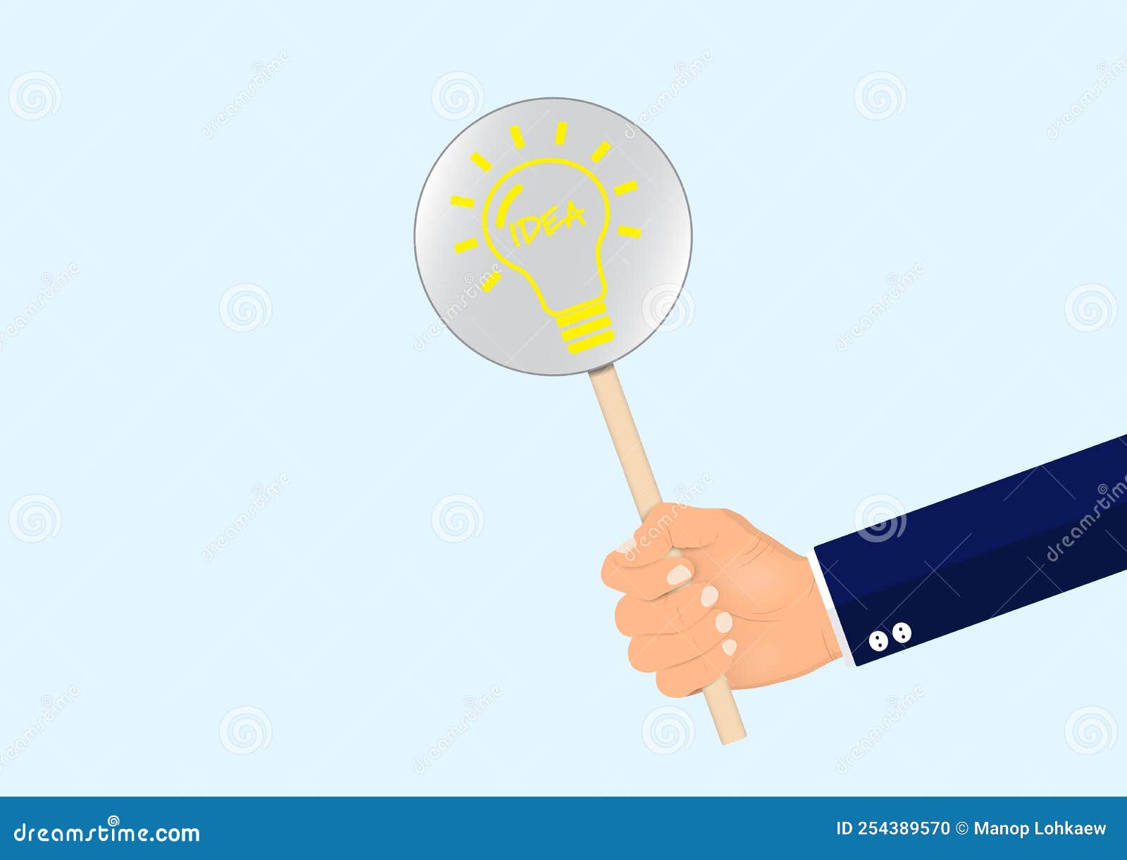 Hand Holding Idea Sign Vector Illustration Stock Vector - Illustration ...