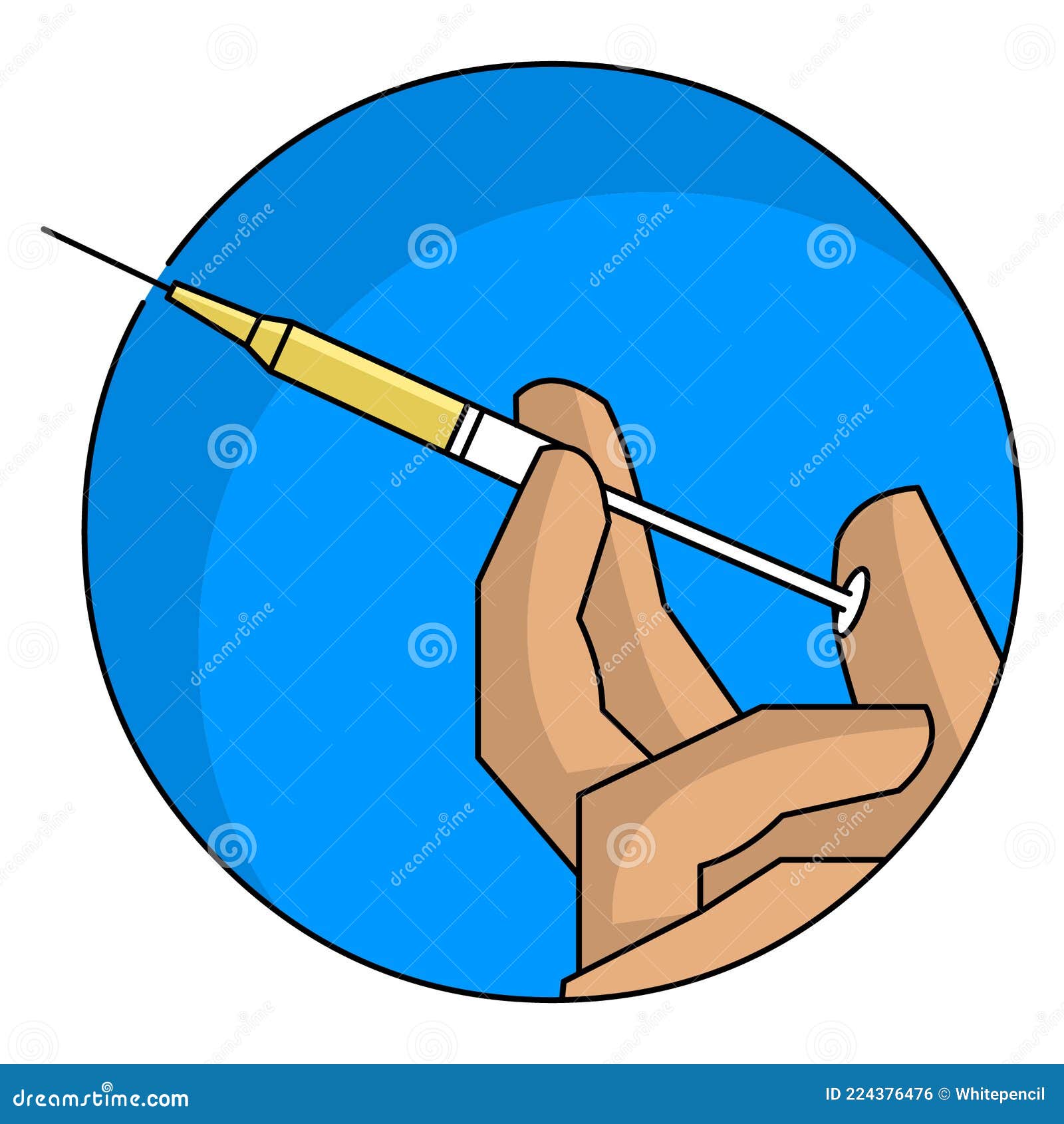 Hand Holding Injection Syringe Illustration | CartoonDealer.com #224376476