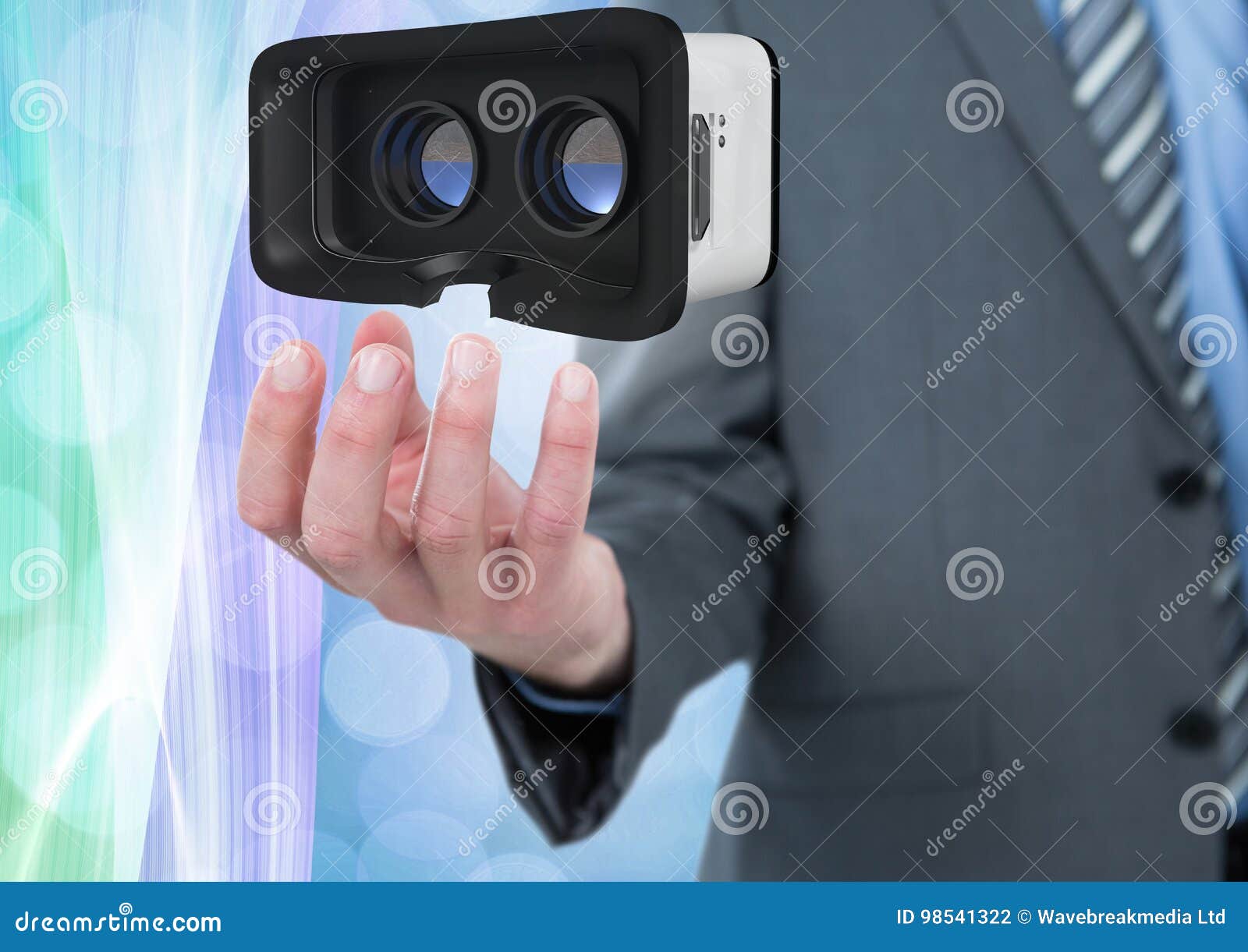 Hand Holding and Interacting with Virtual Reality Headset with ...