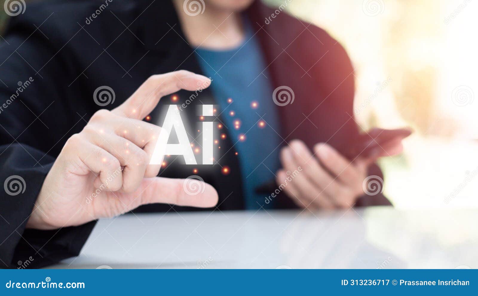 Hand Holding Interface Diagram Artificial Intelligence or Ai ...