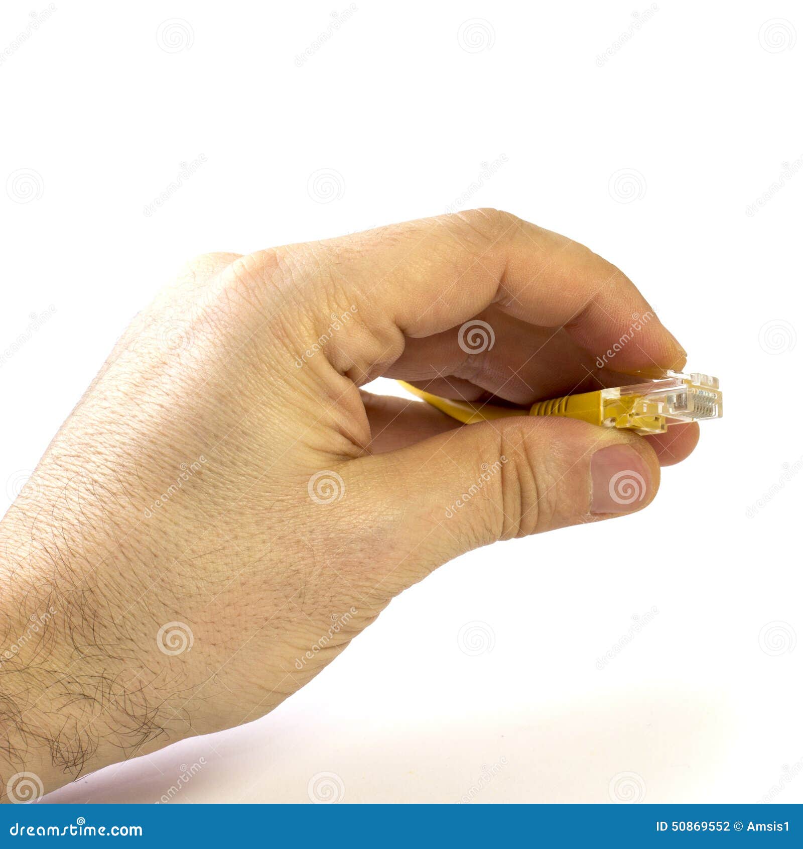 Hand Holding Internet Cable Stock Photo - Image of connect, bandwidth ...