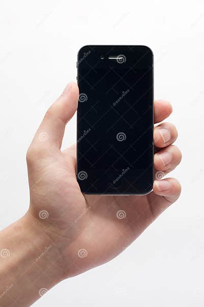 Hand holding iphone stock image. Image of technology - 27267027
