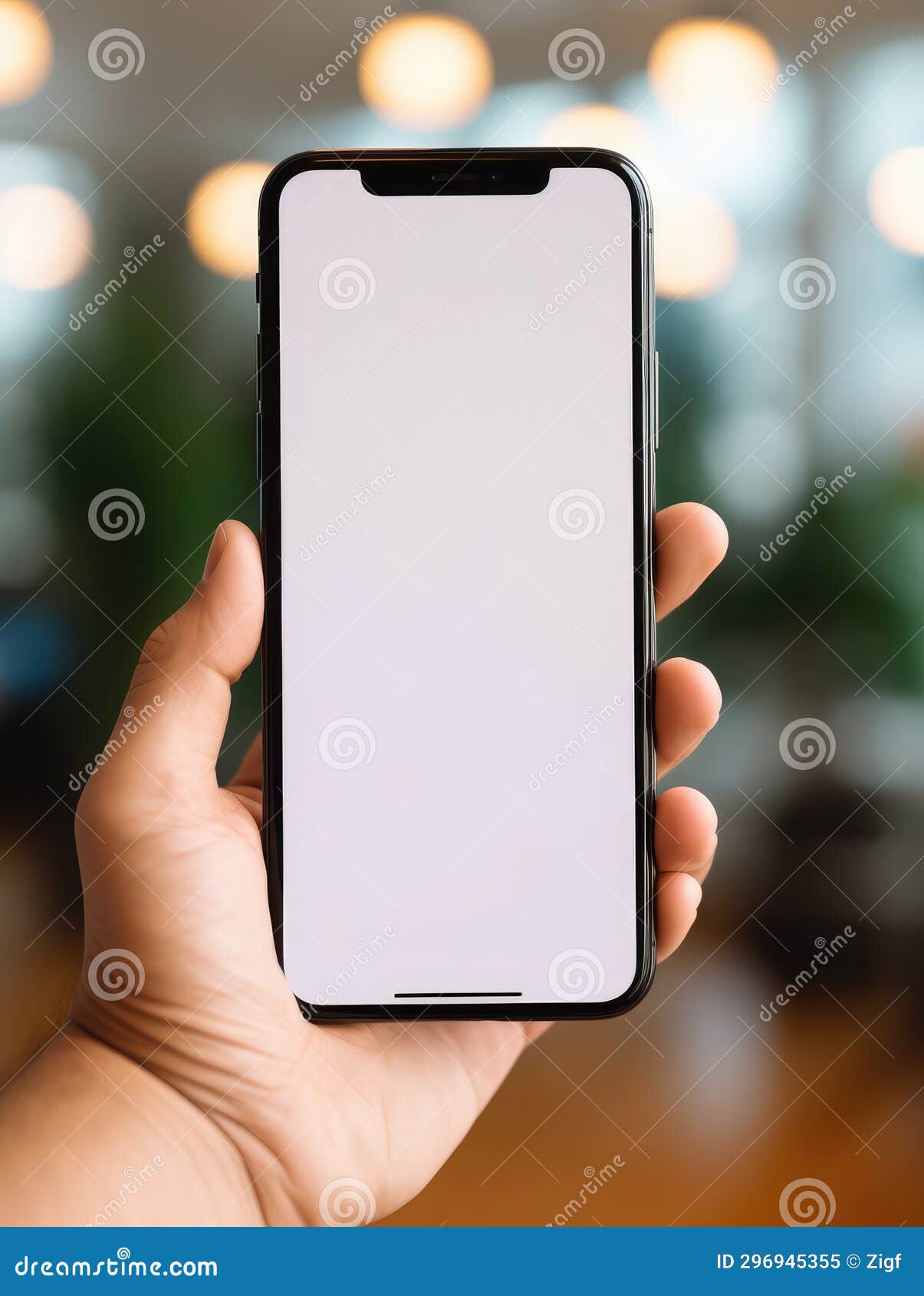 Hand Holding an Iphone with a White Screen Stock Illustration ...