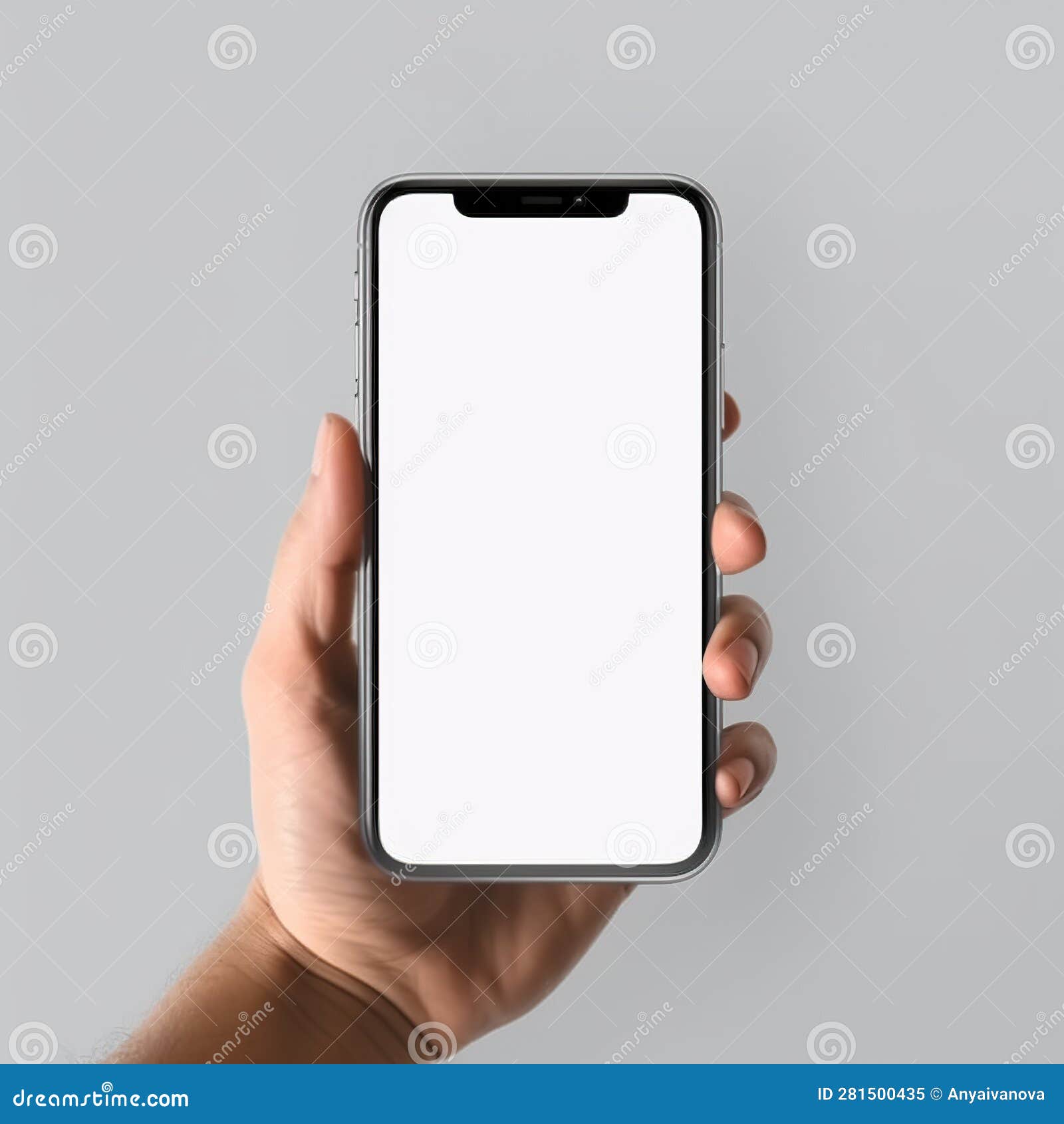 A Hand Holding an Iphone with a White Screen. Generative AI Image ...