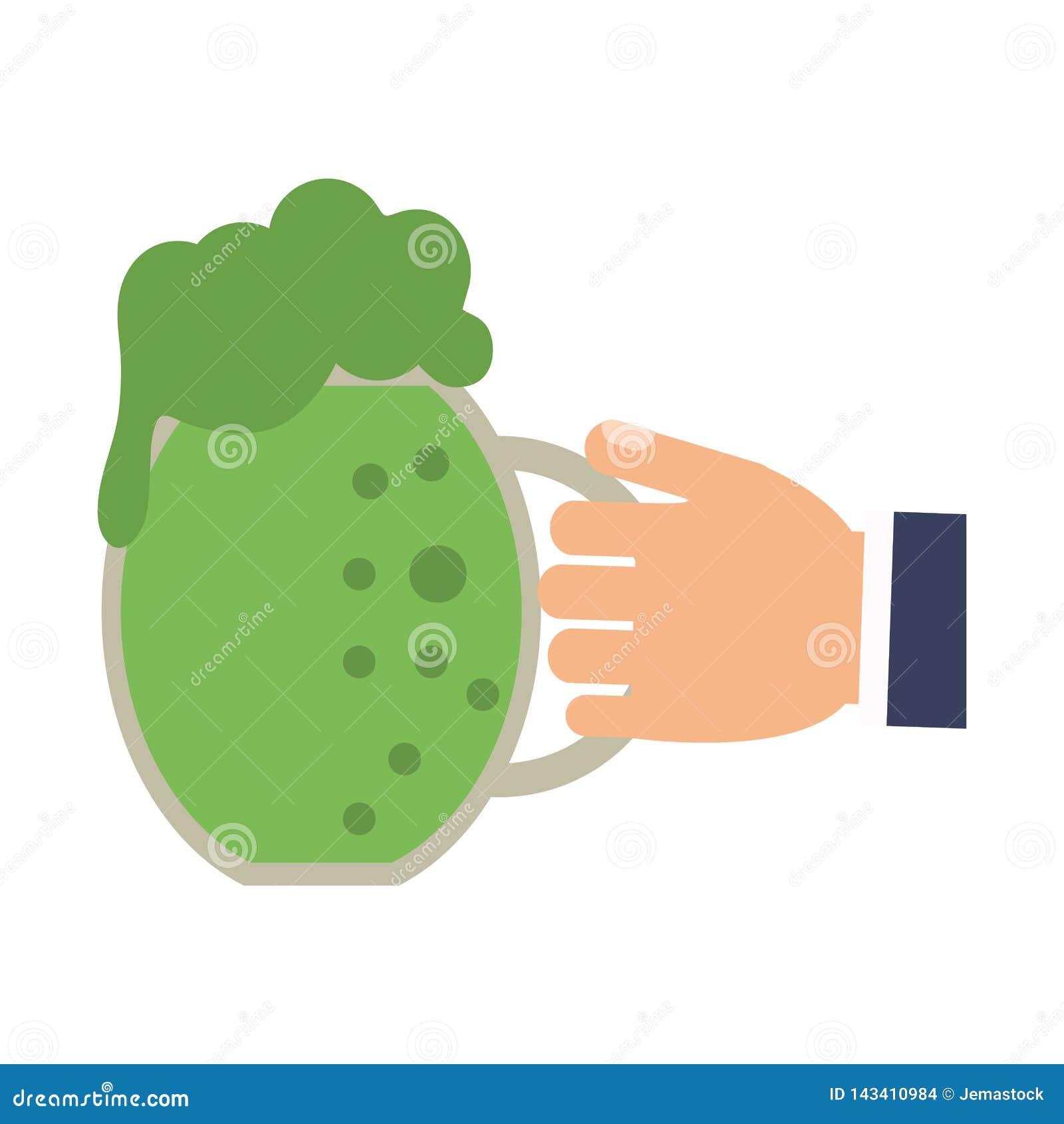 Hand holding irish beer stock vector. Illustration of festive - 143410984