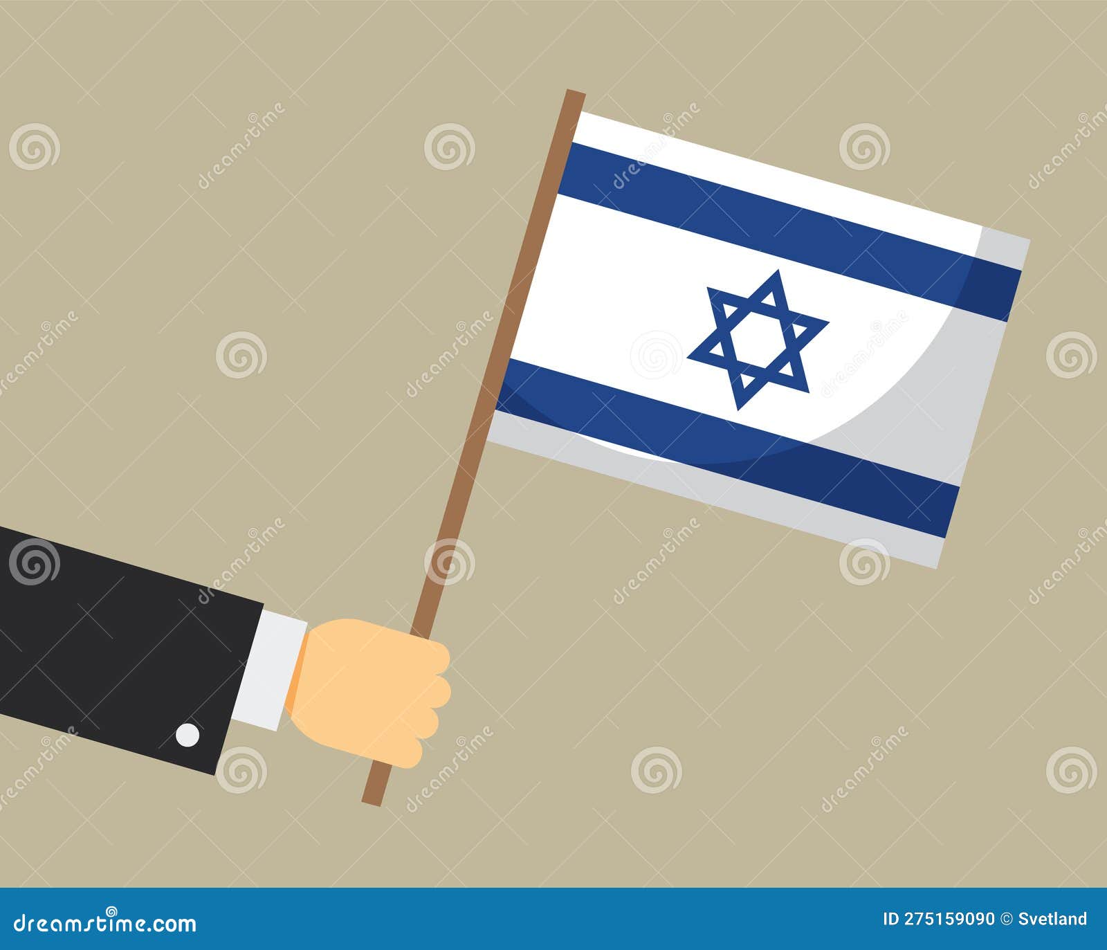 Hand Holding an Israeli Flag. Stock Vector - Illustration of david ...