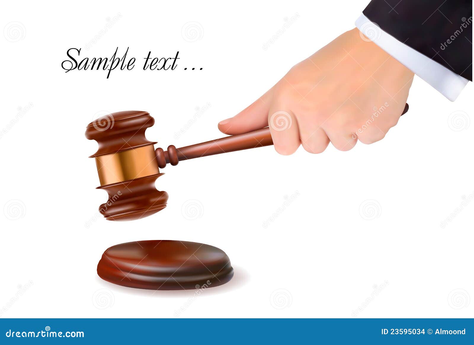 Hand holding judge gavel. stock vector. Illustration of female - 23595034