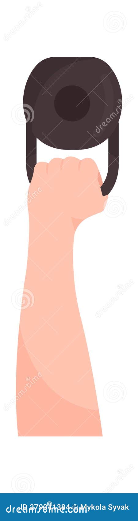 Hand Holding Kettlebell stock vector. Illustration of strong - 279341384