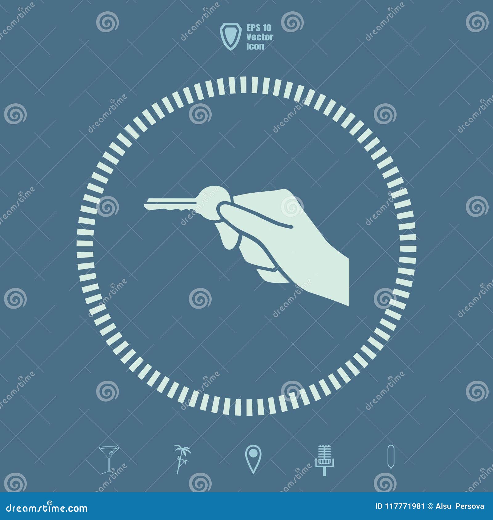 Hand Holding Key To Unlock a Door Vector Icon Stock Vector ...