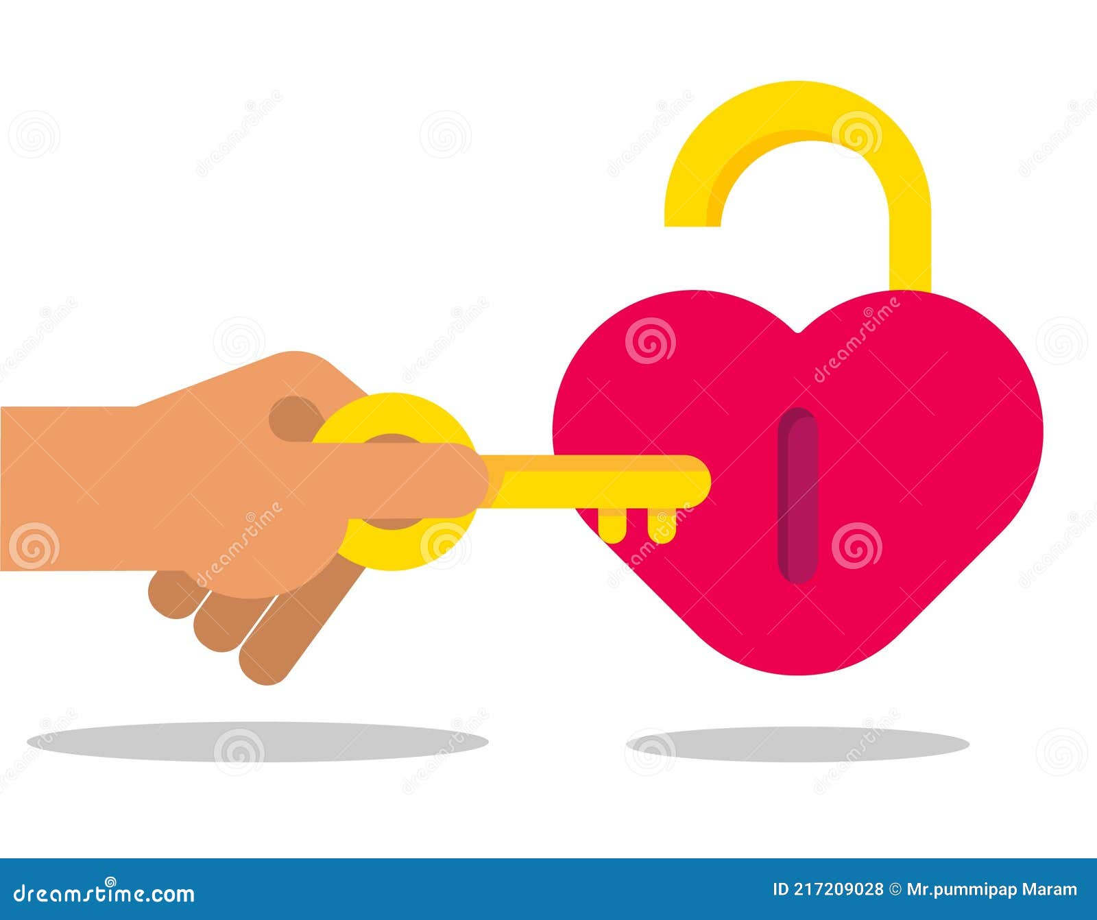 Key Unlocks Red Heart Shaped Box. 3D Illustration | CartoonDealer.com ...