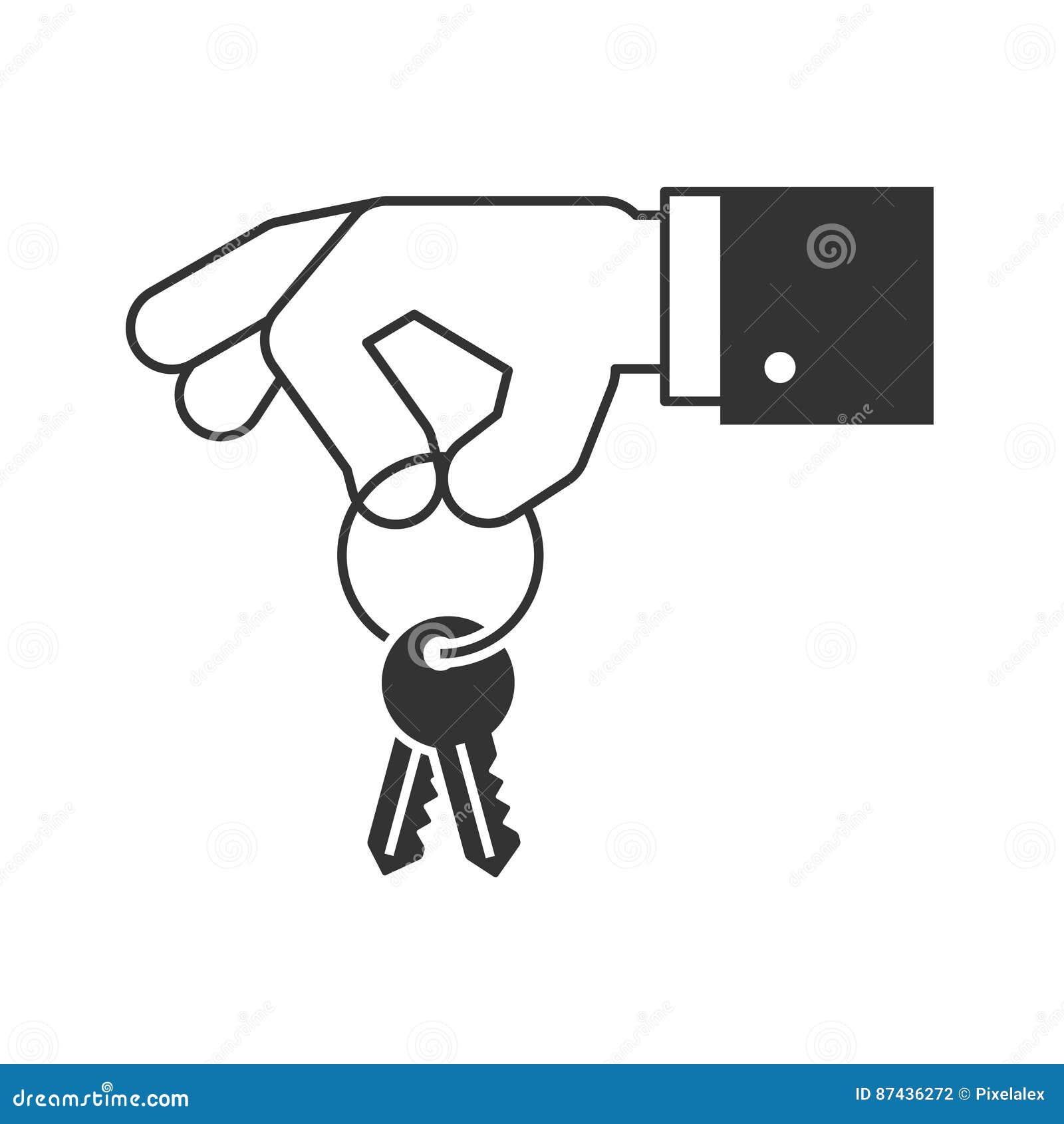 Hand holding keys icon stock vector. Illustration of lock - 87436272