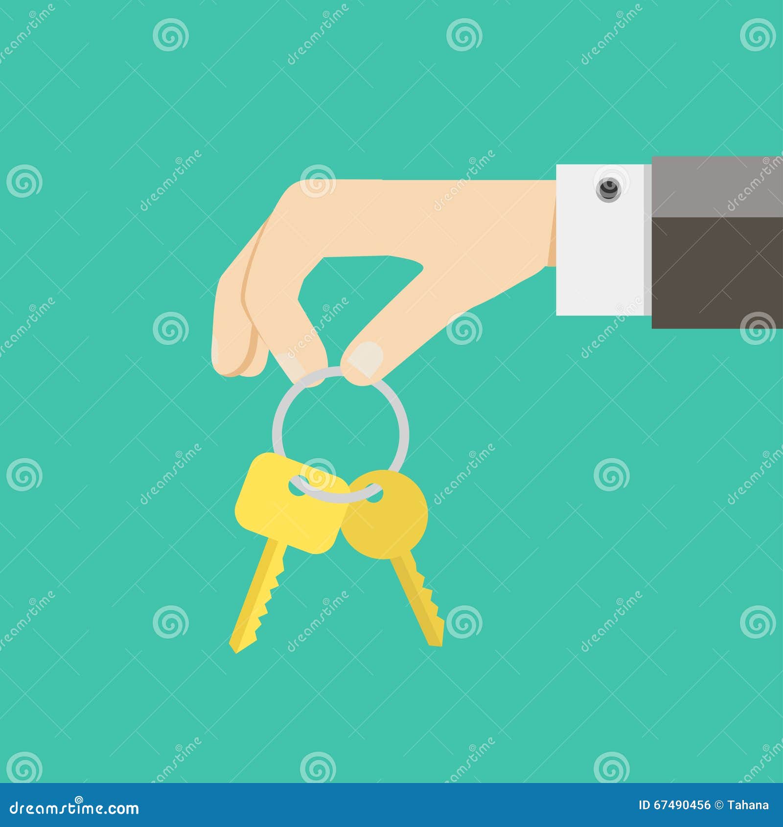 Hand holding keys stock vector. Illustration of estate - 67490456