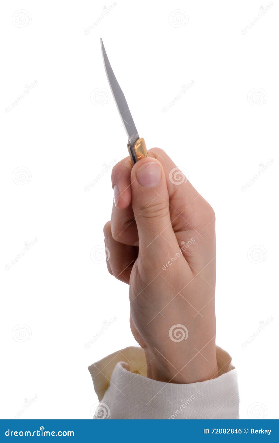 Hand Holding a Knife in Hand Stock Photo - Image of isolated ...