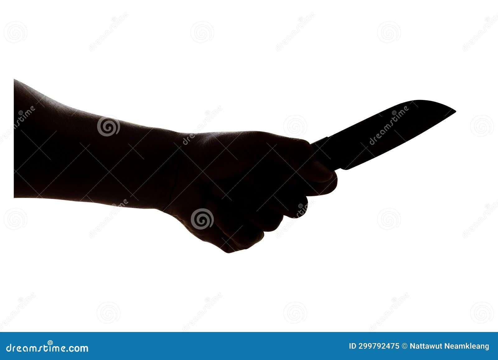 Hand holding knife stock illustration. Illustration of meat - 299792475