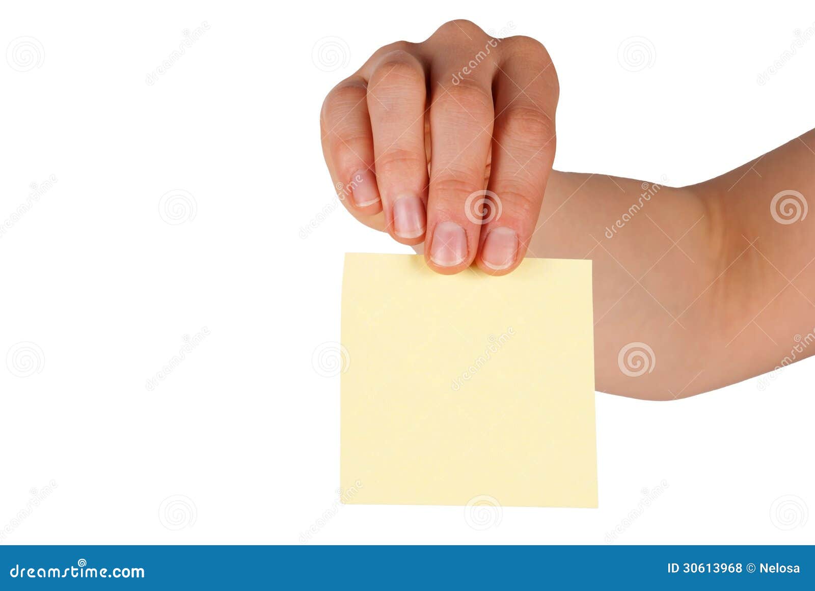 Hand Holding a Label with Copy Space Stock Photo - Image of advertising ...