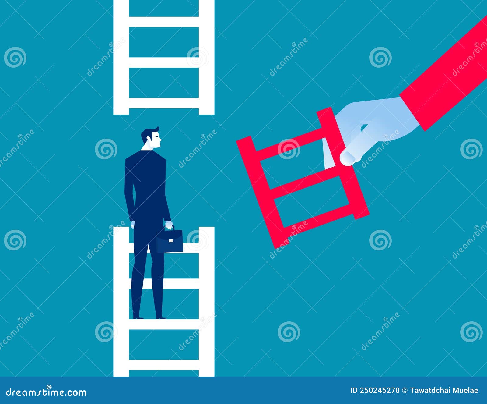 Hand Holding a Ladder To Support. Ladder of Success Concept Stock ...