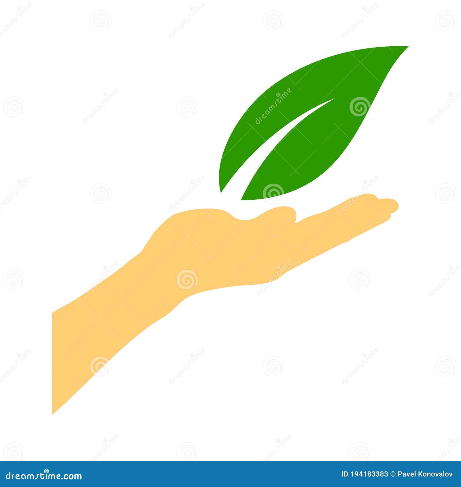 Hand Holding Leaf Icon stock vector. Illustration of vector - 194183383