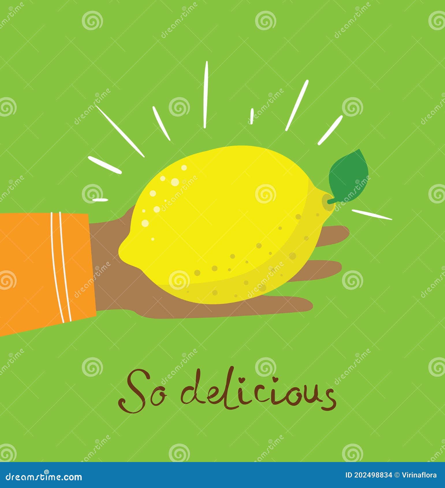 Hand Holding Lemon .Vector Illustration Card Stock Illustration ...