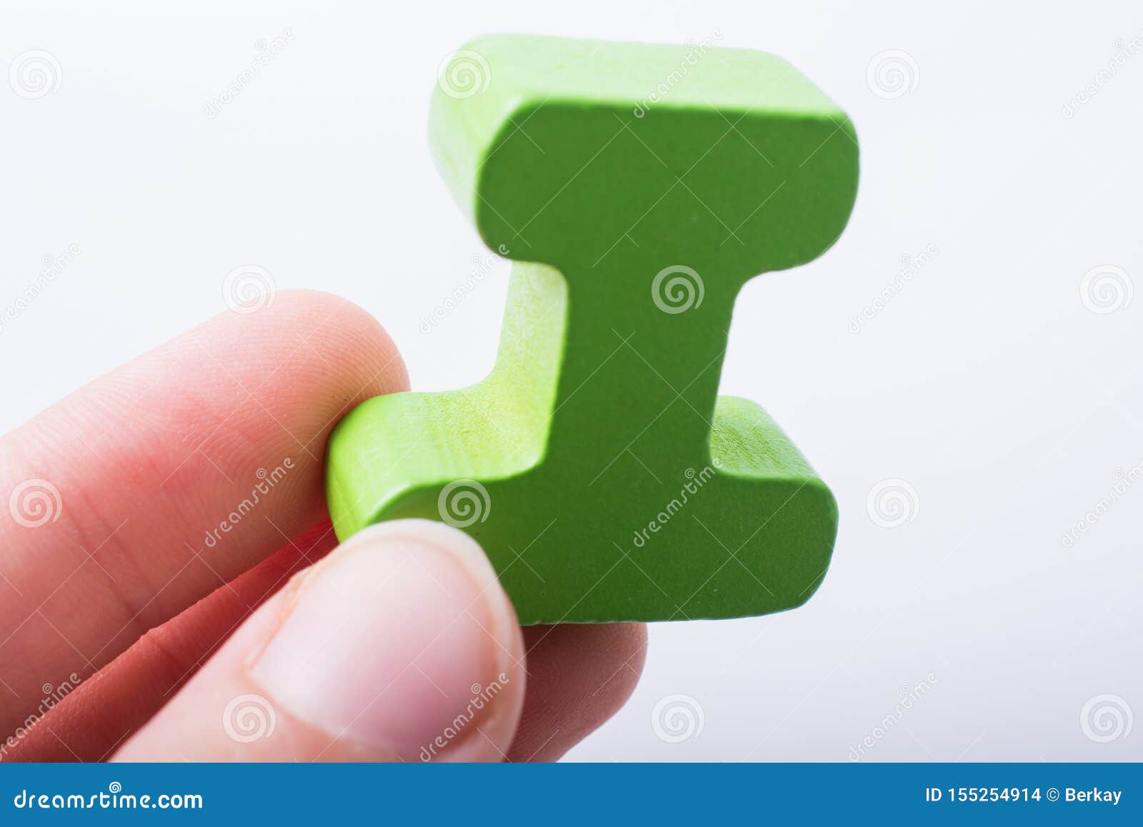 Hand Holding Letter Cube I of Made of Wood Stock Photo - Image of ...