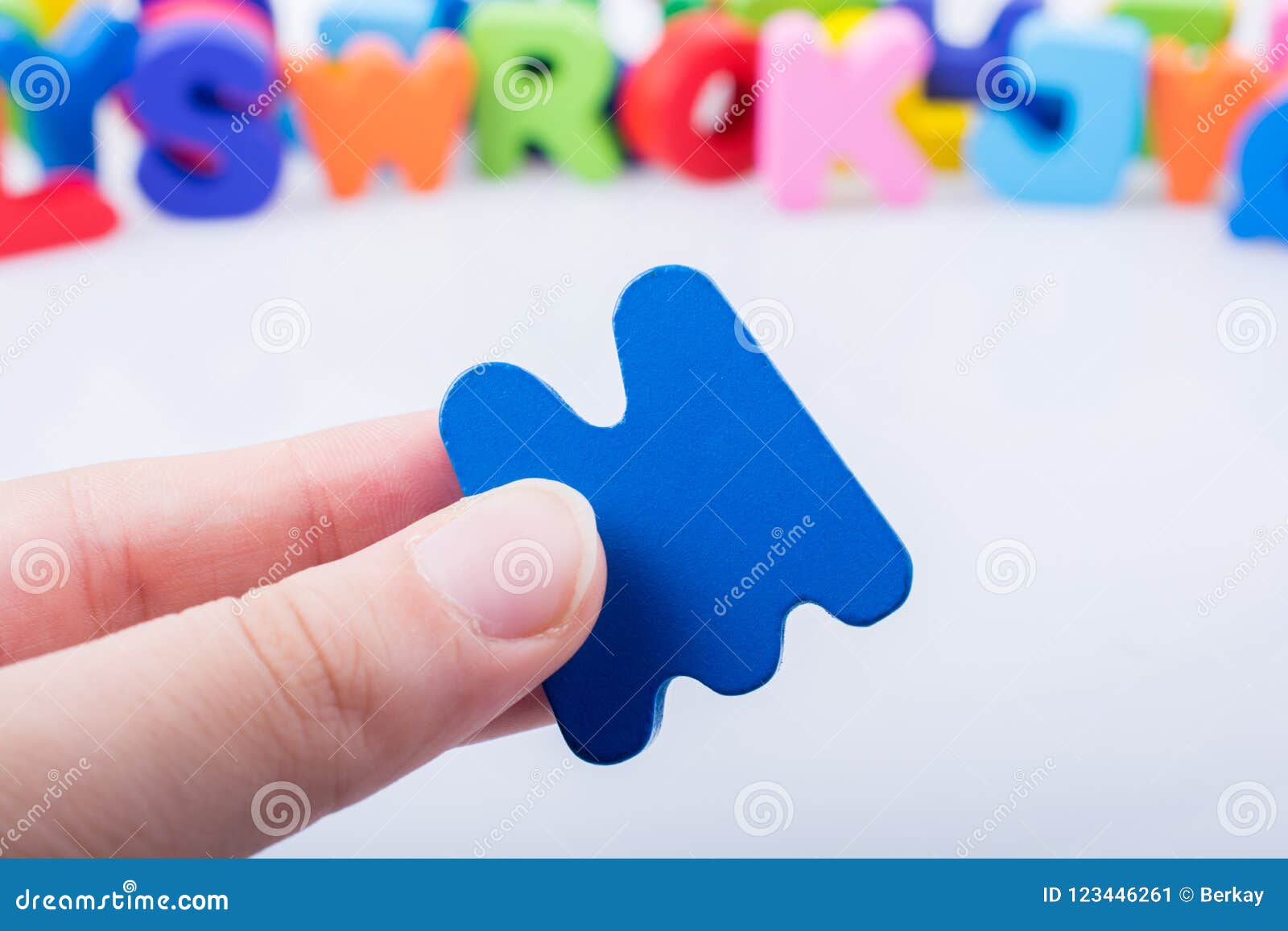 Hand Holding Letter Cube M of Alphabet Stock Image - Image of learn ...