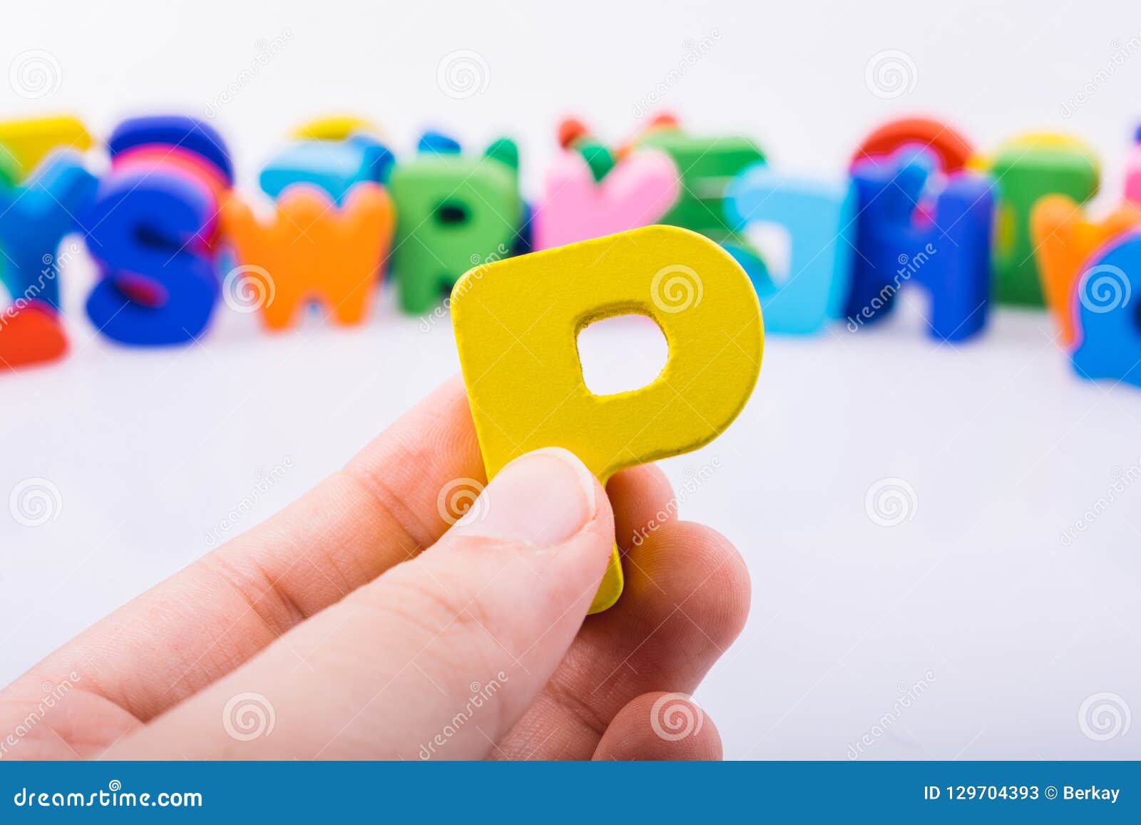 Hand Holding Letter Cube P of Alphabet Stock Image - Image of lettering ...