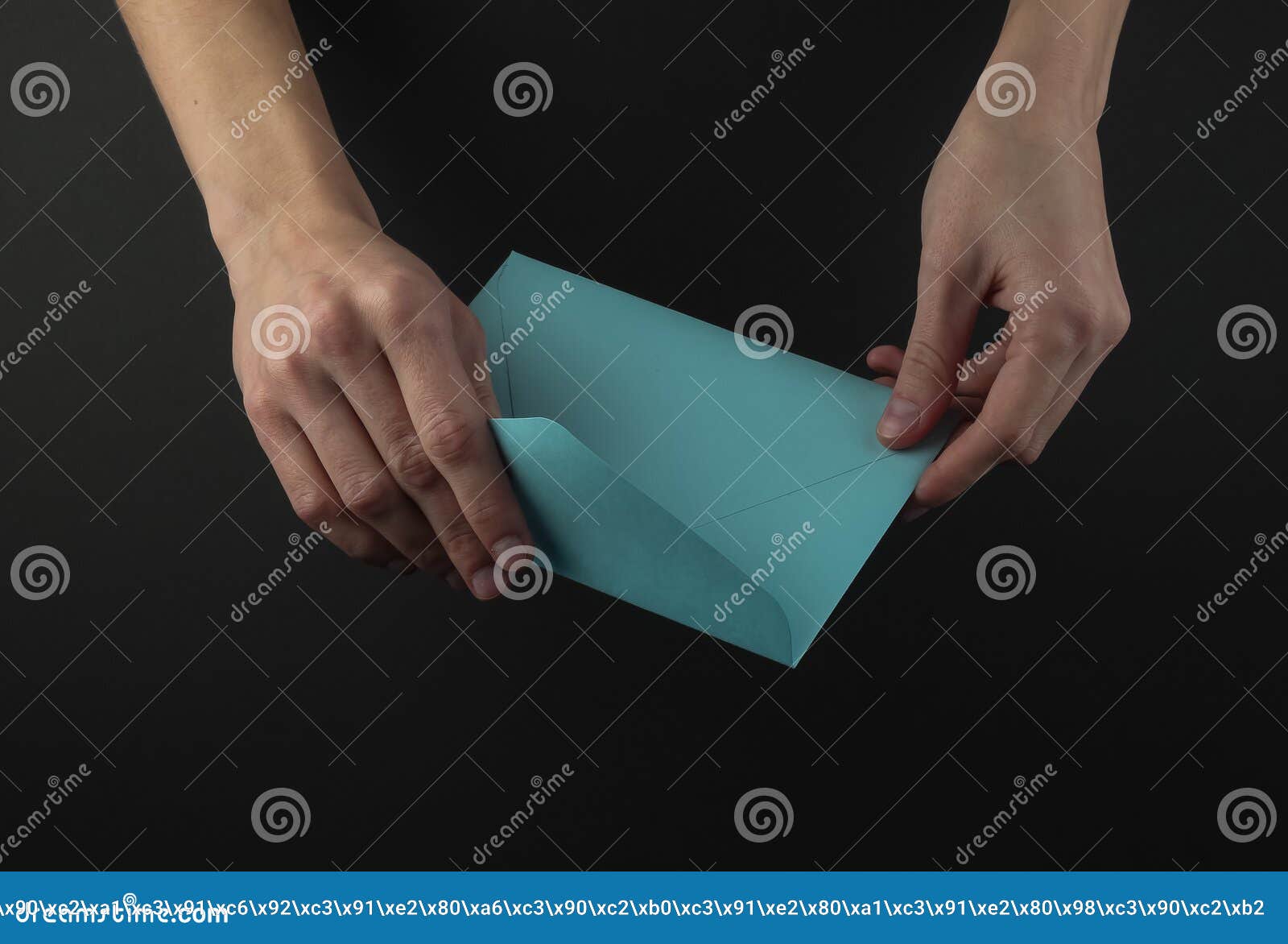 Hand holding letter stock image. Image of person, information - 211337481