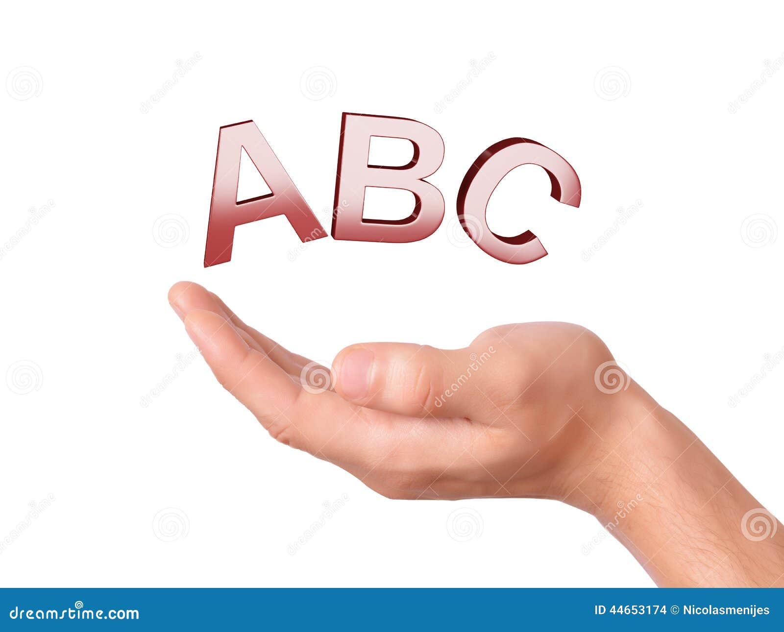 Hand Holding Letters ABC Symbol on White Background Stock Photo - Image ...