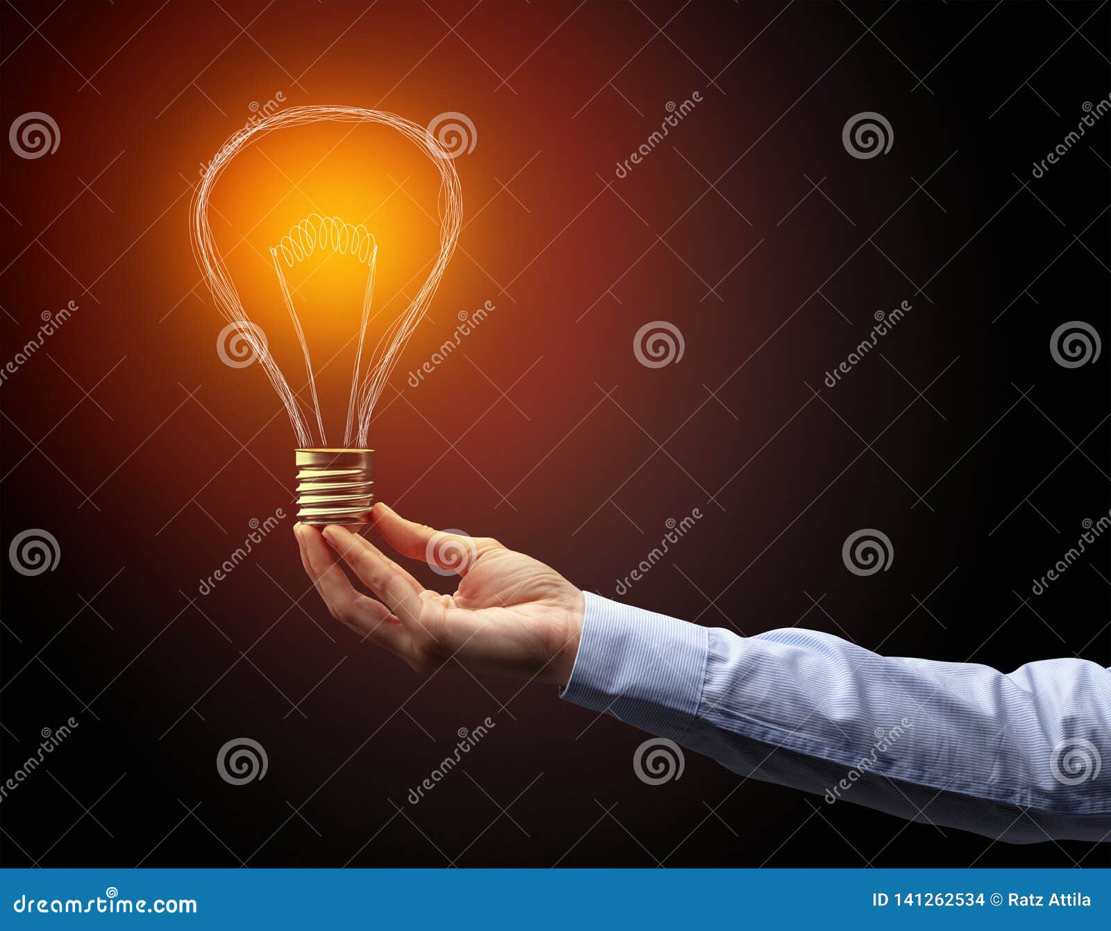Hand Holding Light Bulb on Dark Background Stock Photo - Image of ...