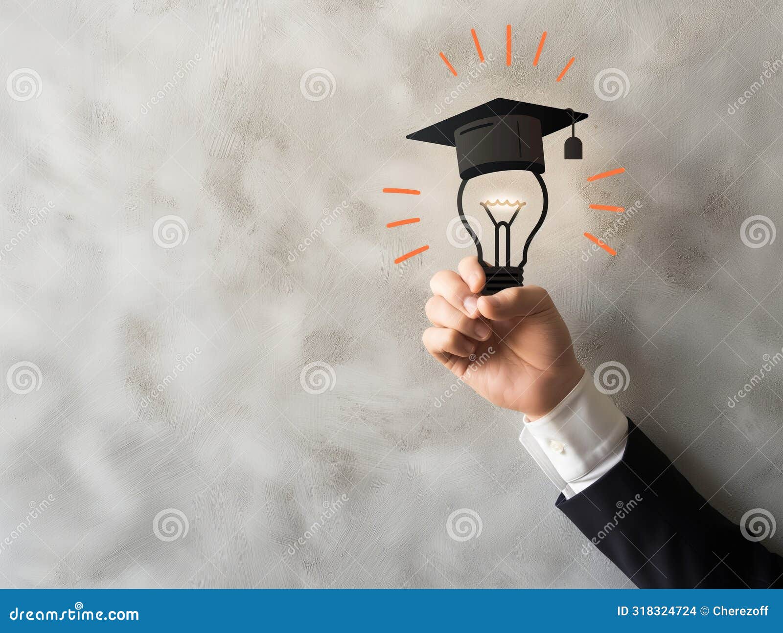 Creative Education Concept with Light Bulb and Graduation Cap Stock ...