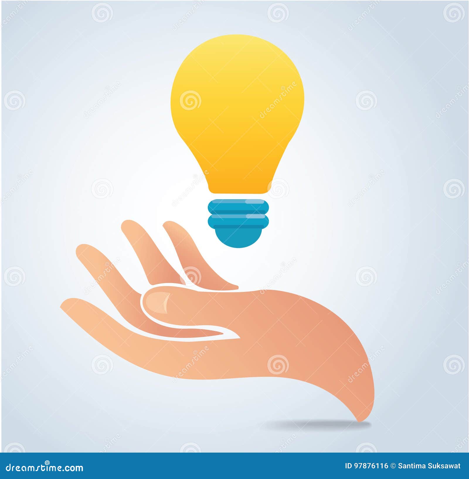 Hand Holding Light Bulb Vector Stock Vector - Illustration of ...
