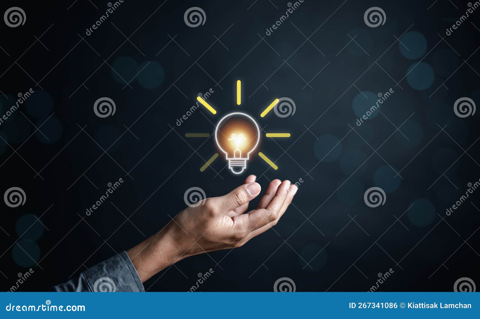 Hand Holding Lightbulb Icon for Objective Target To Successful ...