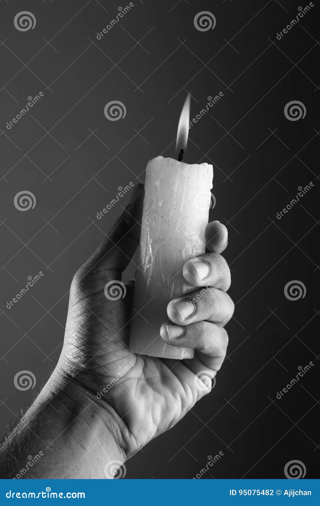 Hand Holding a Lighted Candle Stock Photo - Image of fire, leading ...