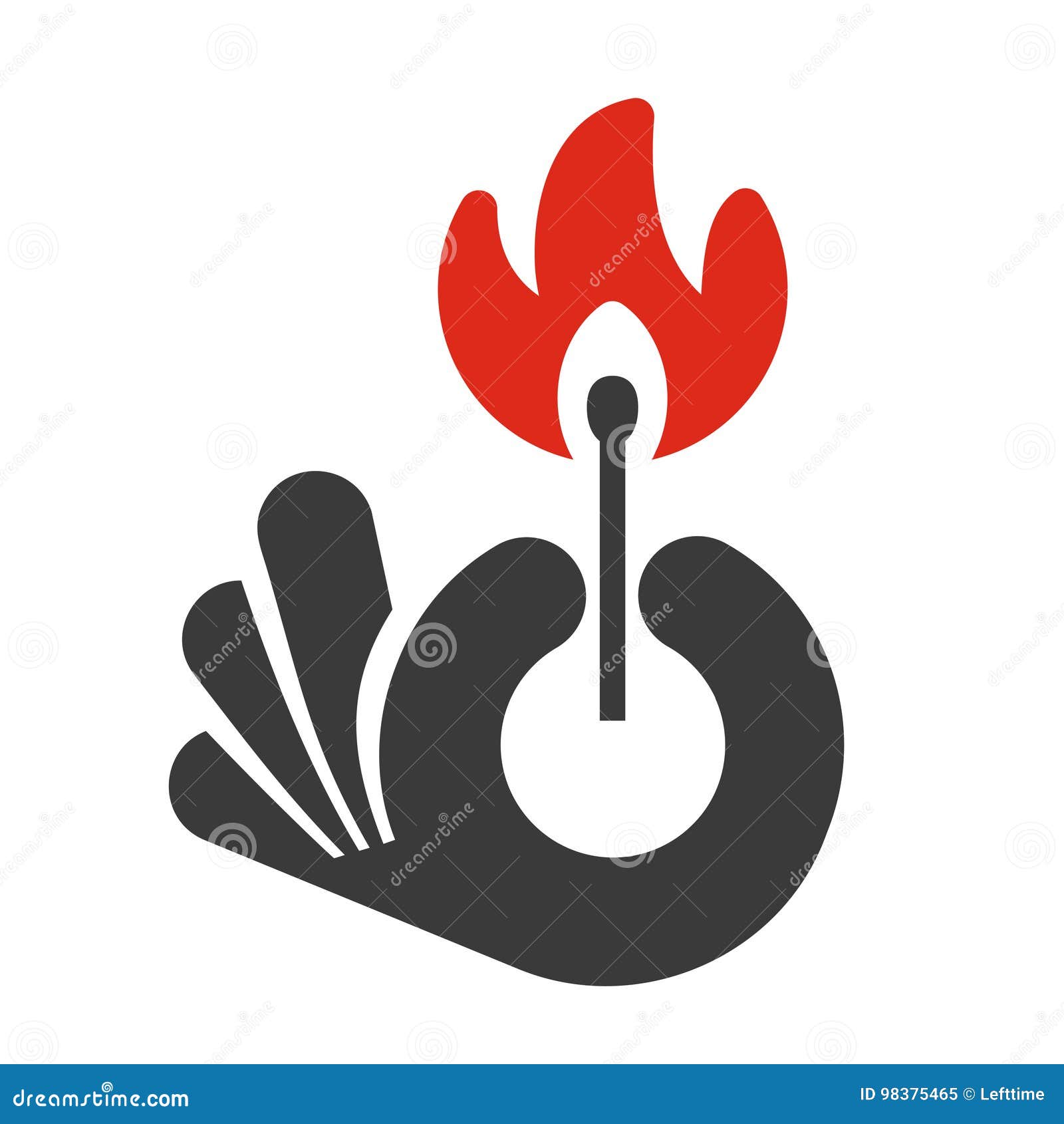 Hand Holding a Lighted Match Stock Vector - Illustration of flame, hold ...