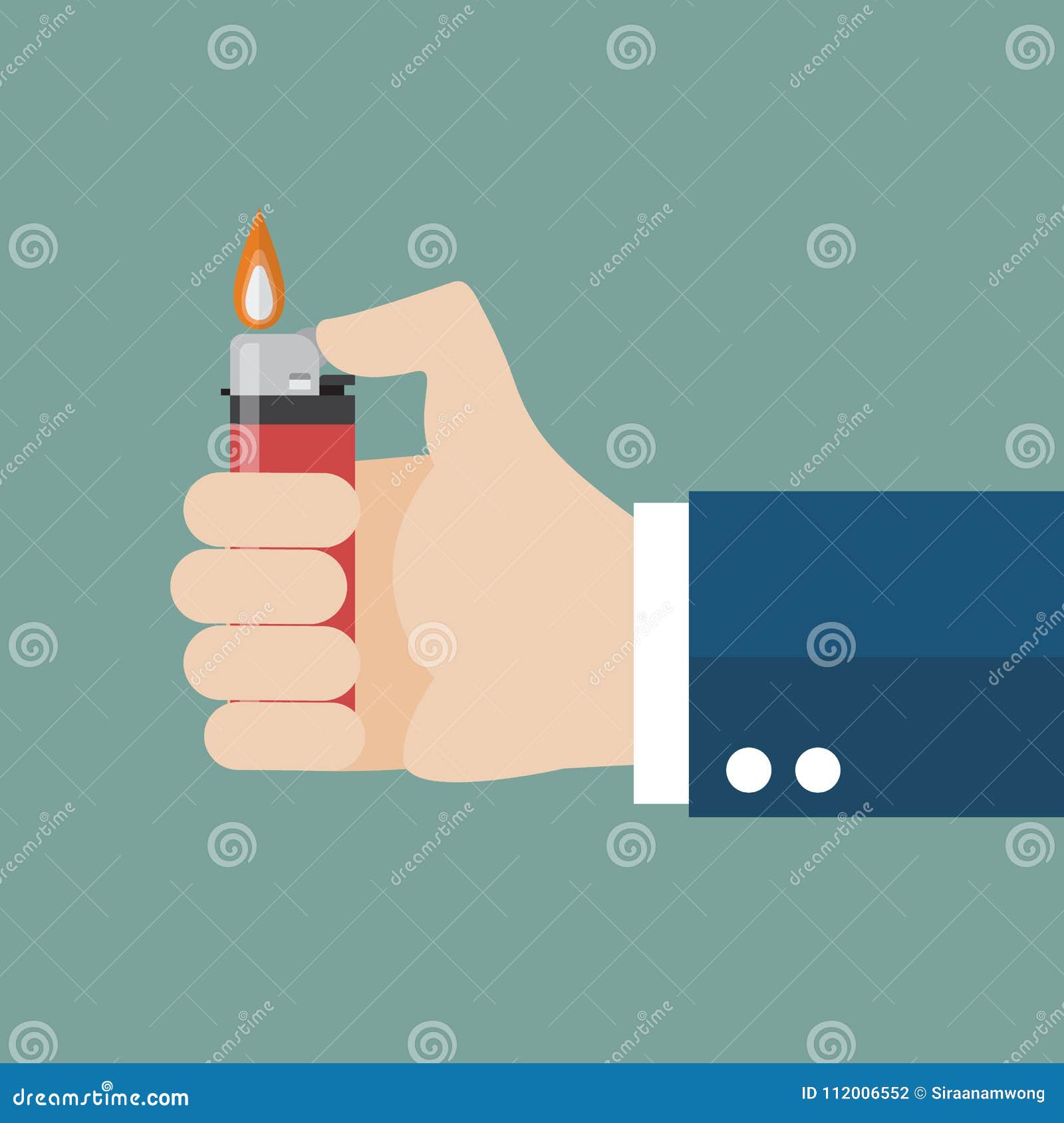 Hand holding lighter stock vector. Illustration of flame - 112006552